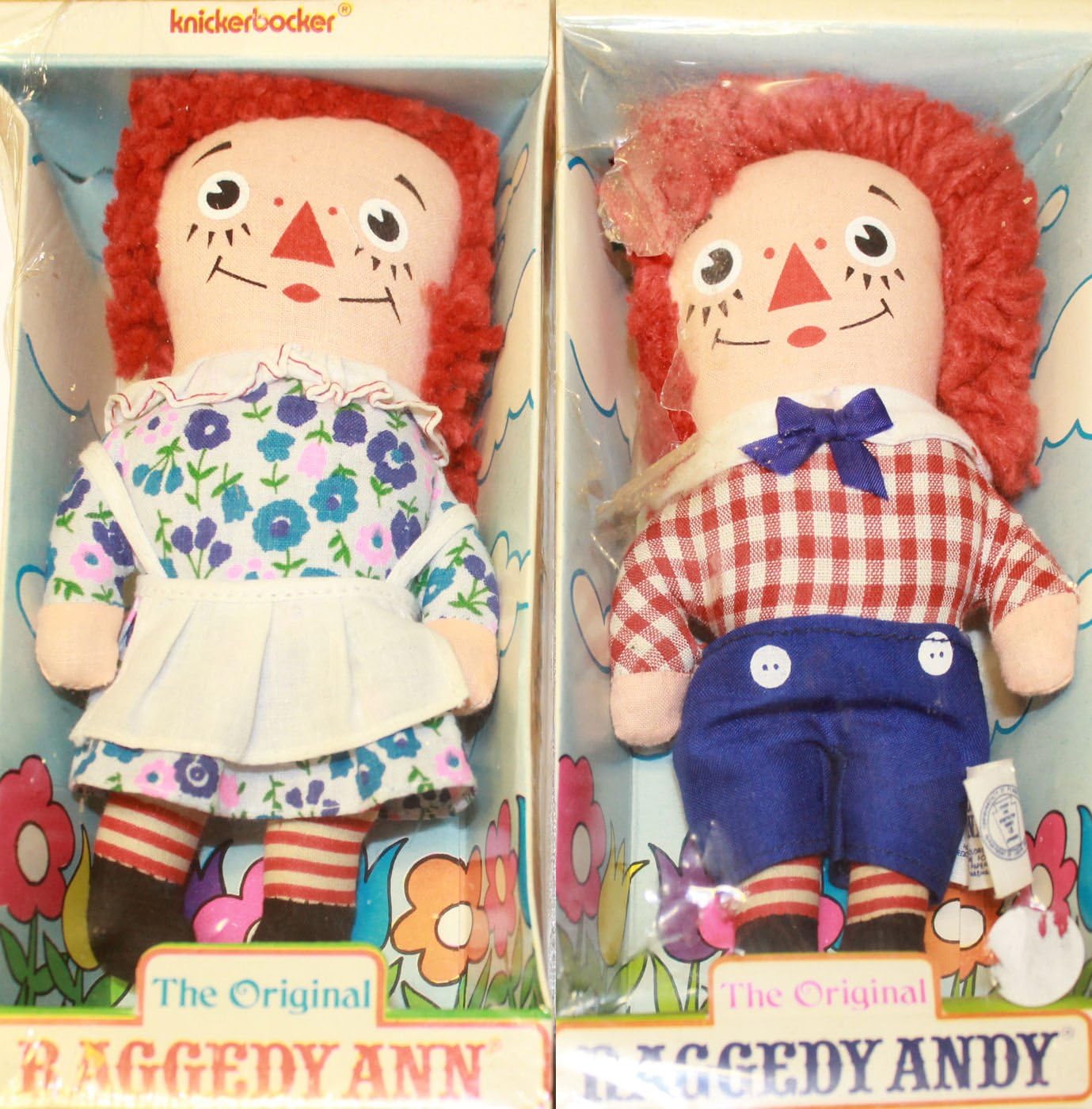 Amazon.com: SET OF 2 - Vintage Knickerbocker Raggedy Ann & Raggedy Andy ...