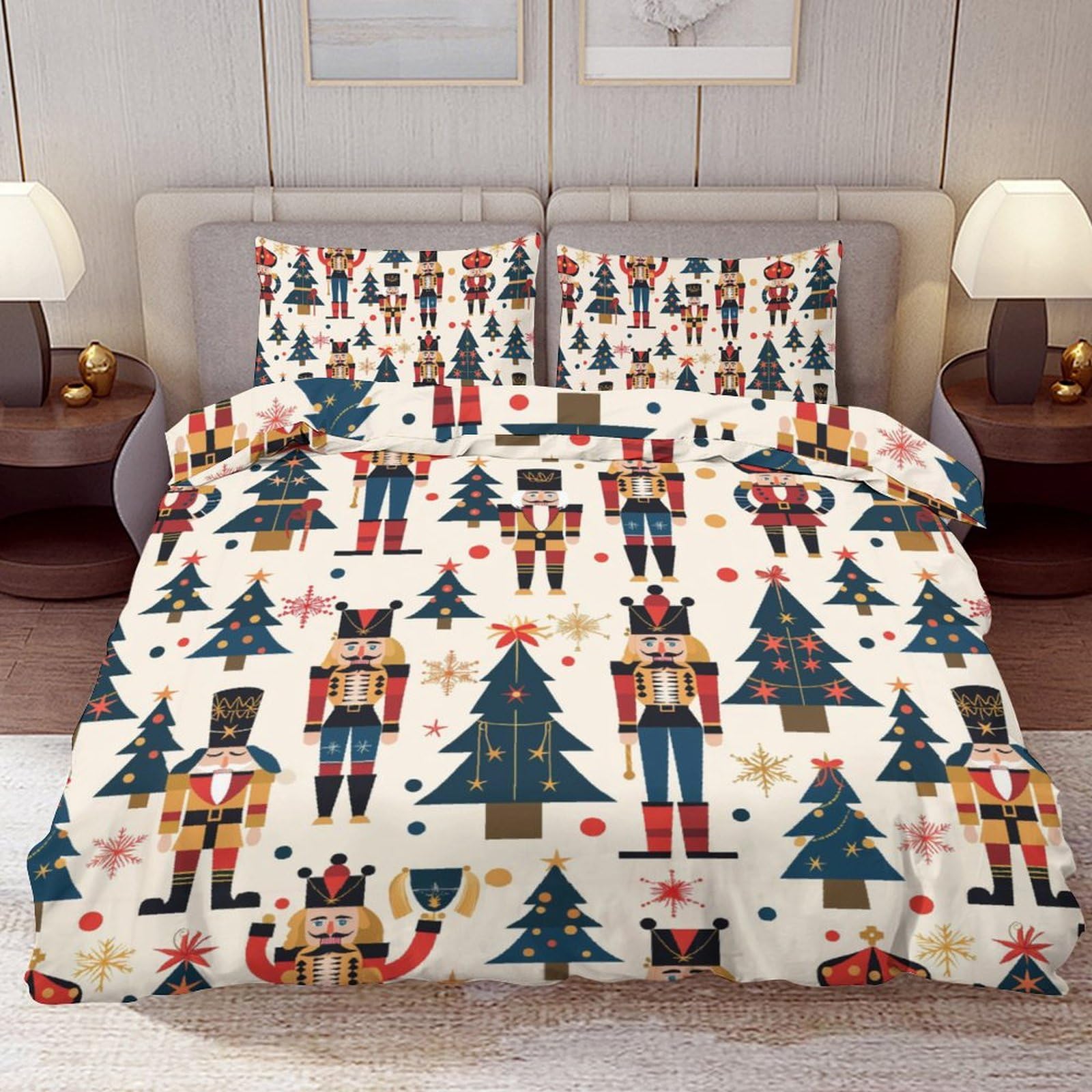 Amazon.com: Delerain Comforter Set Queen Size, Nutcracker Christmas ...