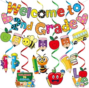 TTDQ Welcome To 2nd Grade Banner First Day of Second Grade Decorations ...