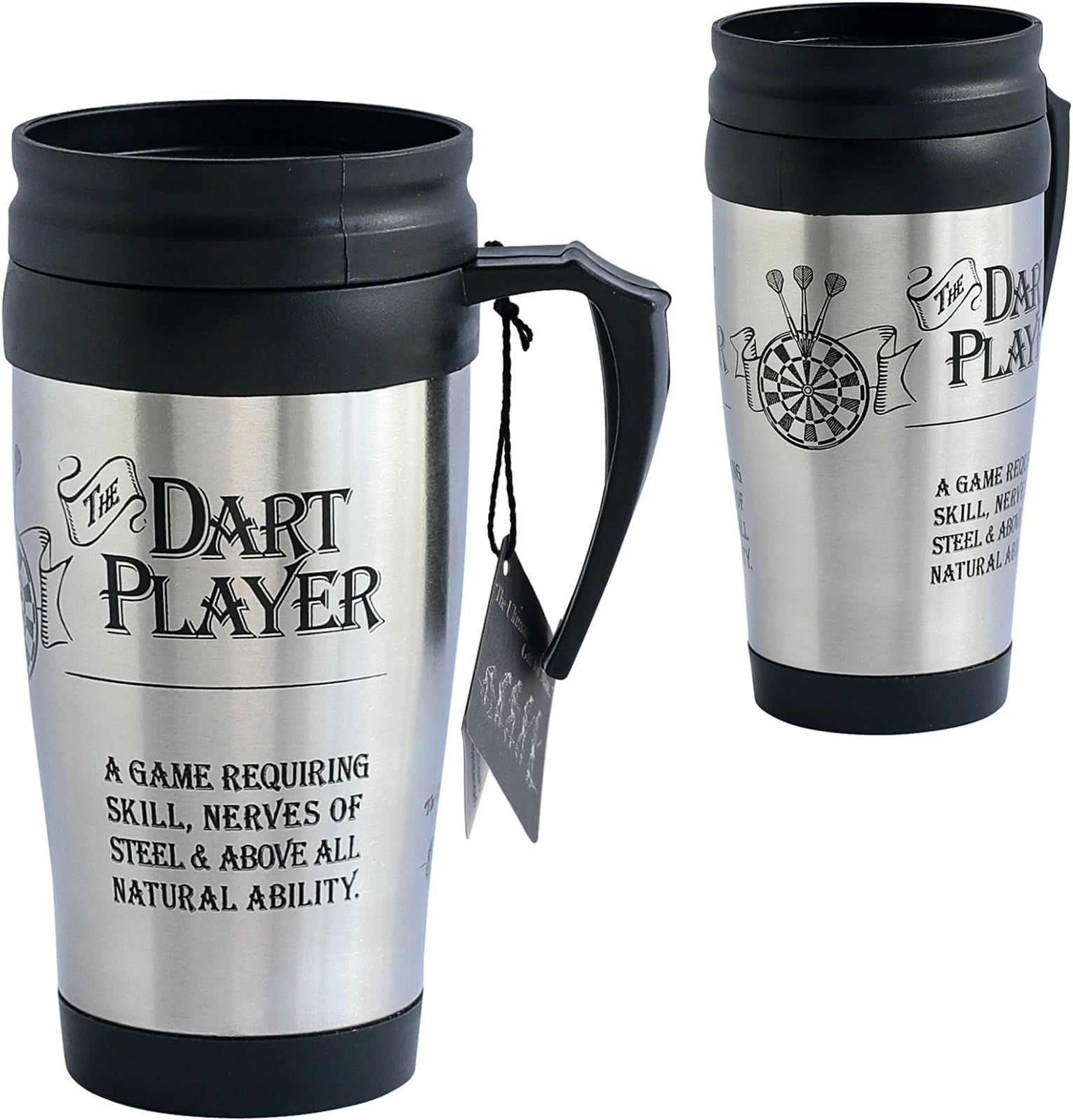 Ultimate Gift for Man 8846 Dart Player Sport Travel Mug, Silver ...