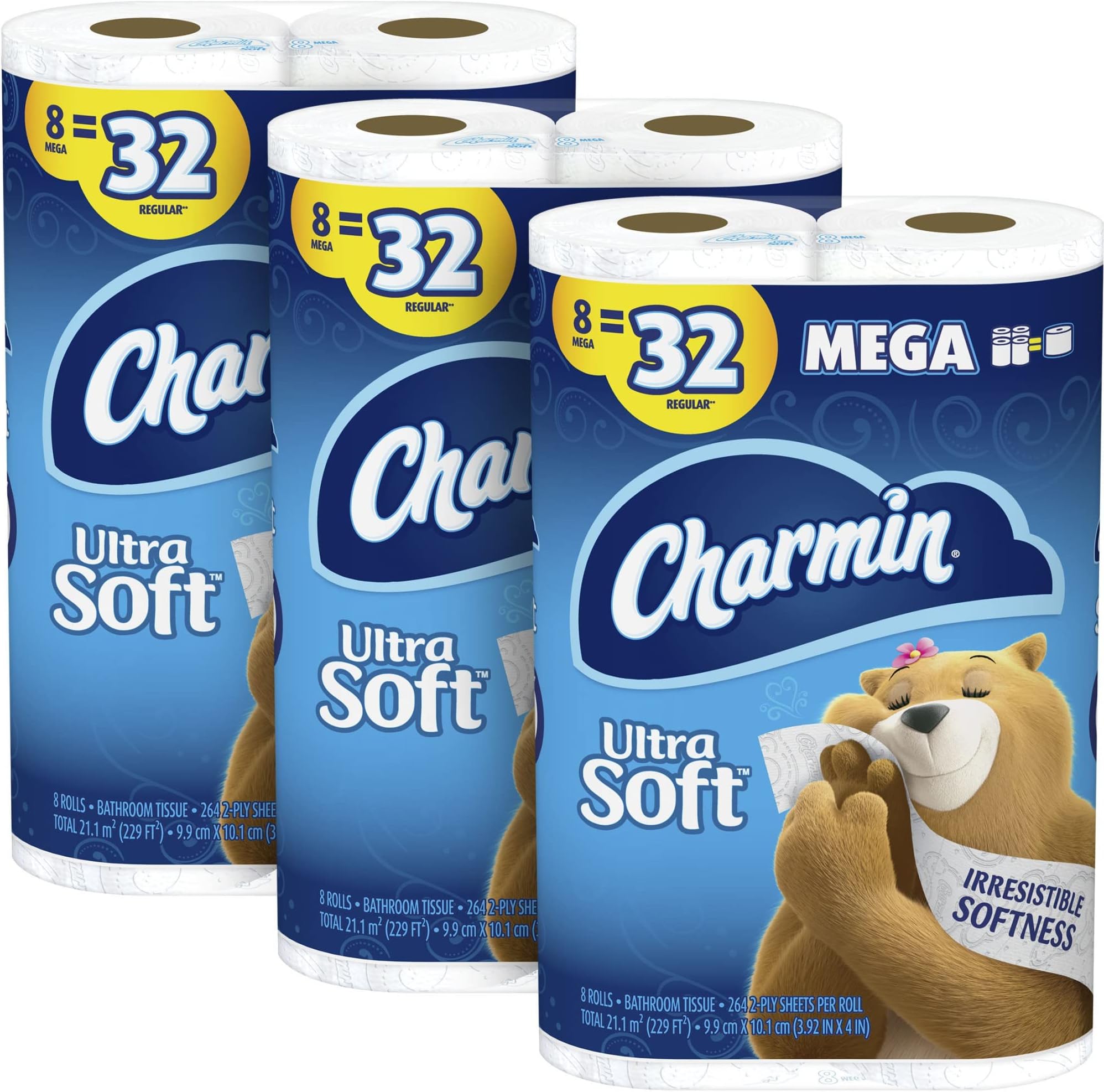 Amazon.com: Charmin Ultra Soft Super Mega Toilet Paper, 2-Ply, White ...
