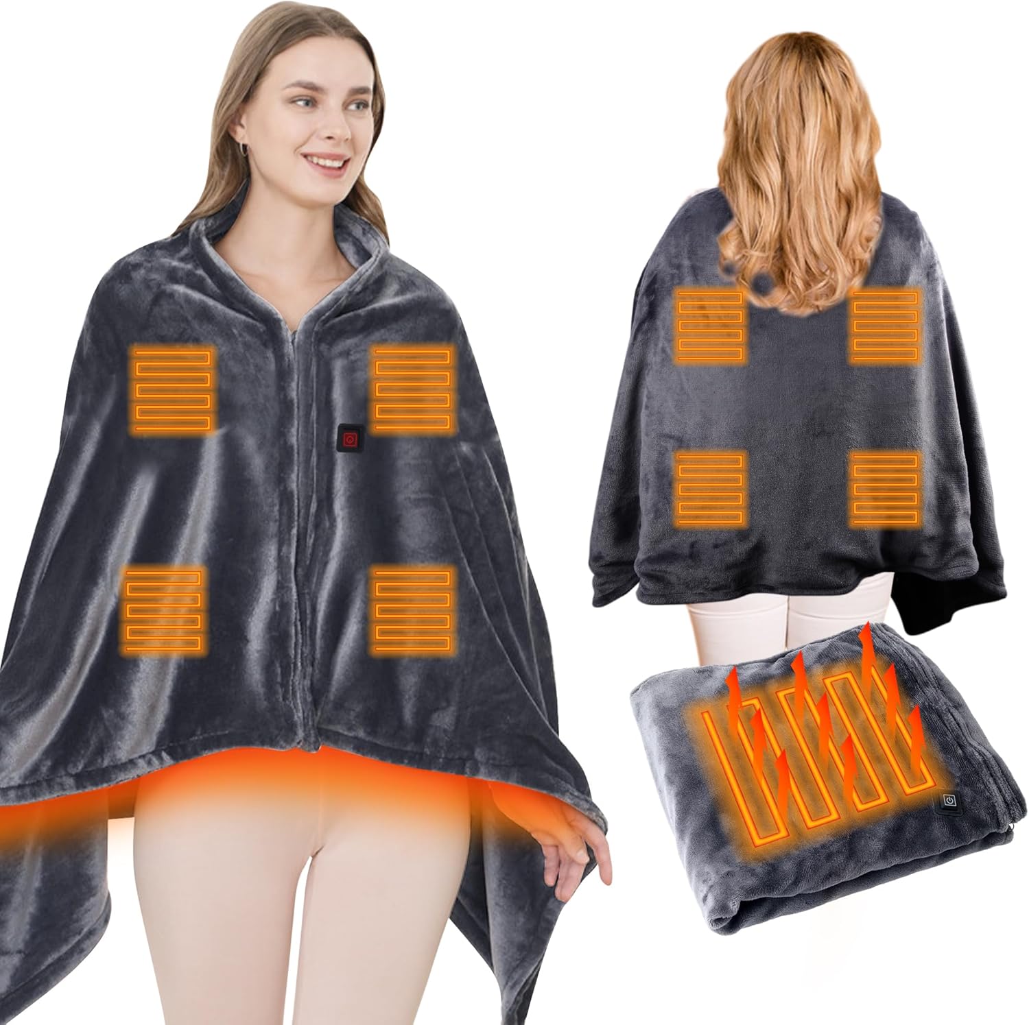 Amazon.com: TGPMFMCP Cordless Heated Shawl with Rechargeable Battery ...