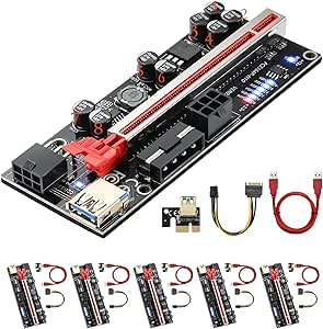 Amazon.com: Pcie Riser Mining Card 1X to16X GPU Risers with PCI-E ...