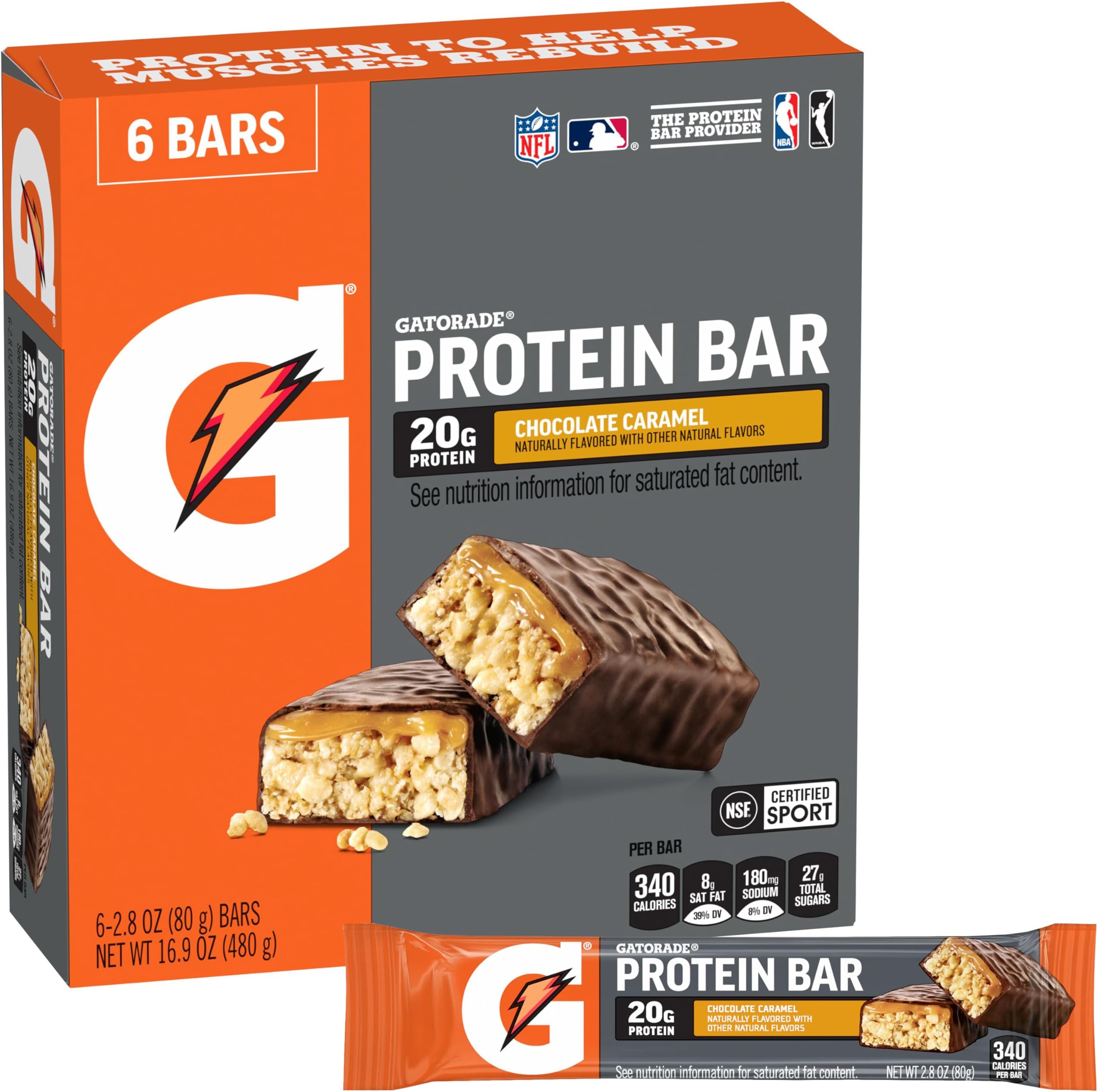 Amazon.com: Gatorade Whey Protein Recover Bars Chocolate Caramel, 2.8 ...