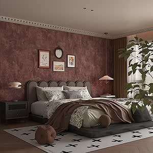 JSEVEM 31"×354" Extra Thick Wide Luxury Red Gold Rusty Concrete ...