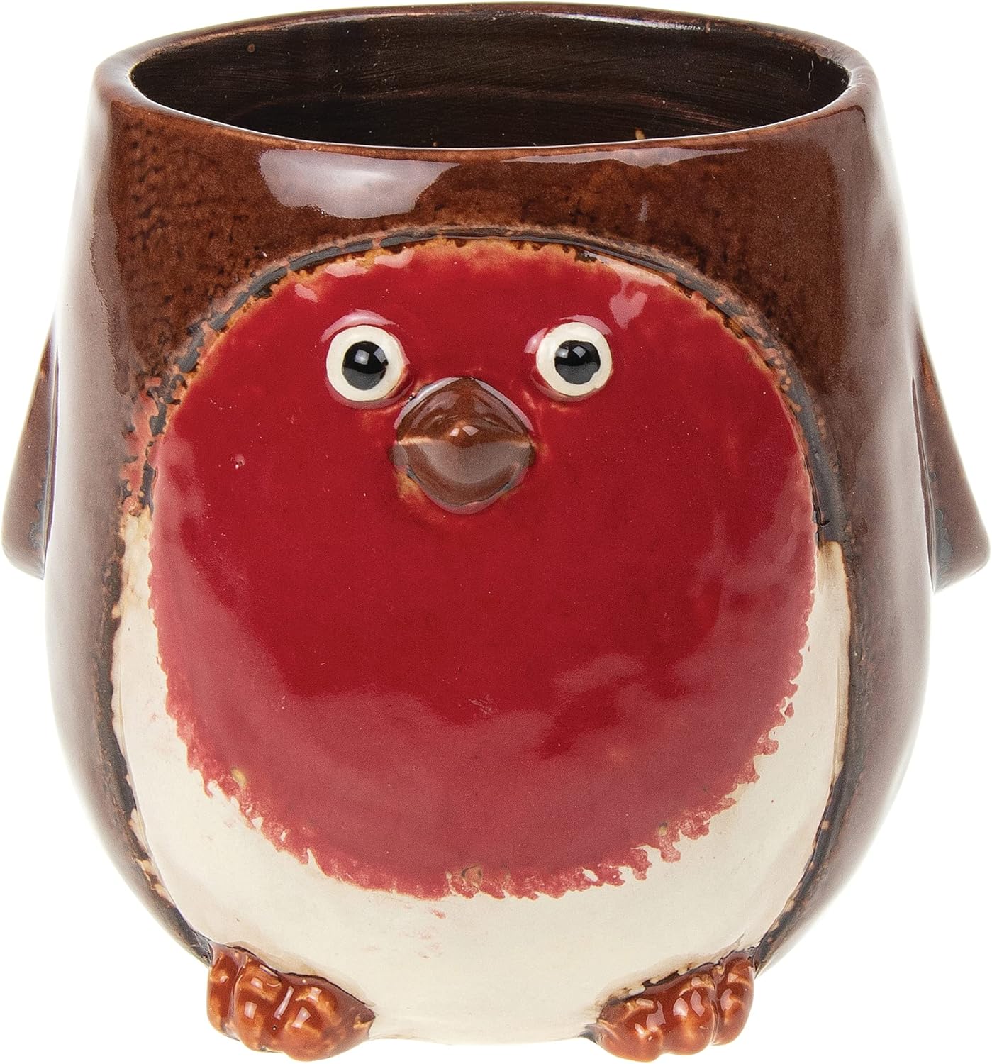 Shudehill Giftware Village Pottery Indoor Outdoor Robin Planter Red ...