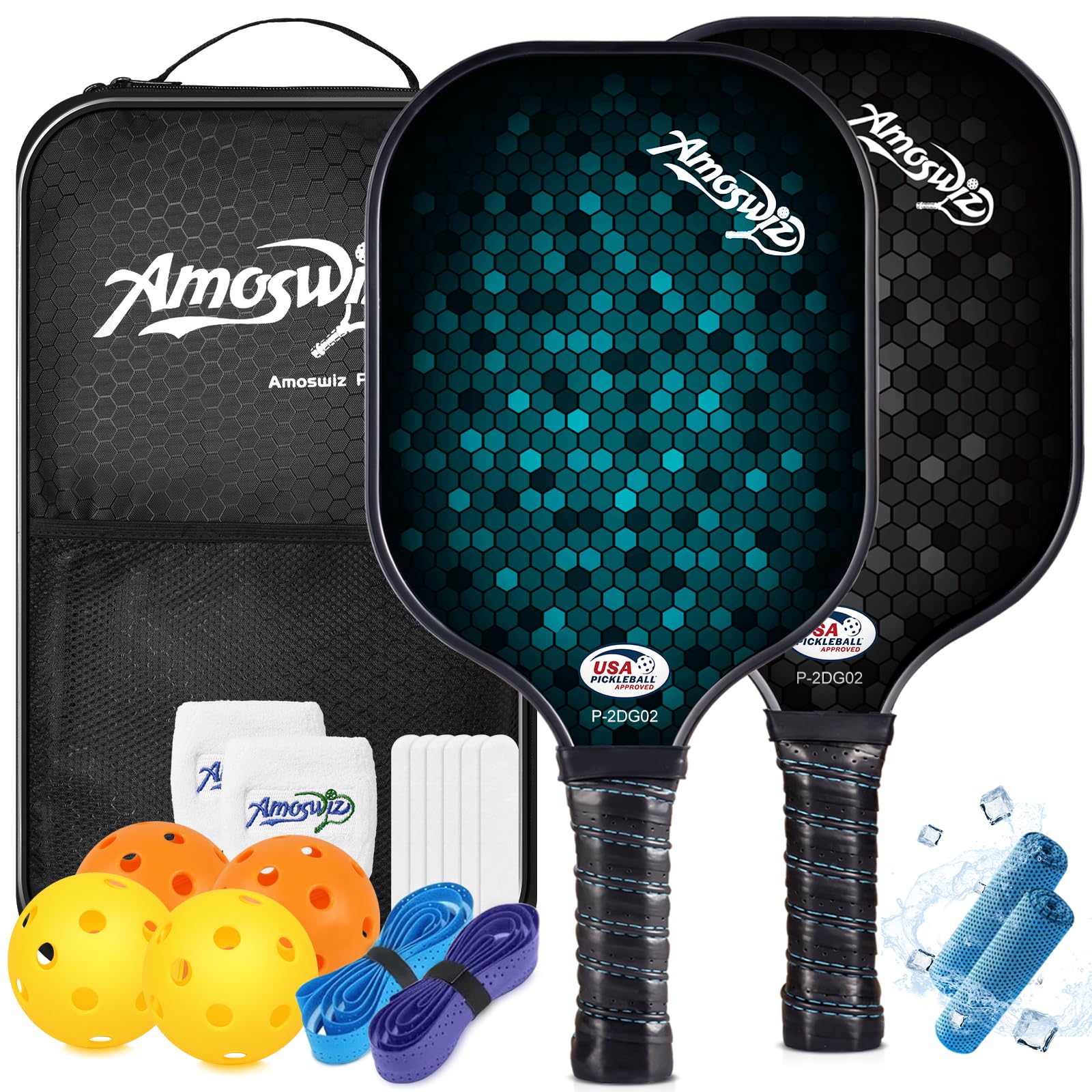 Amoswiz Pickleball Paddles, USAPA Approved Fiberglass Pickle Ball ...