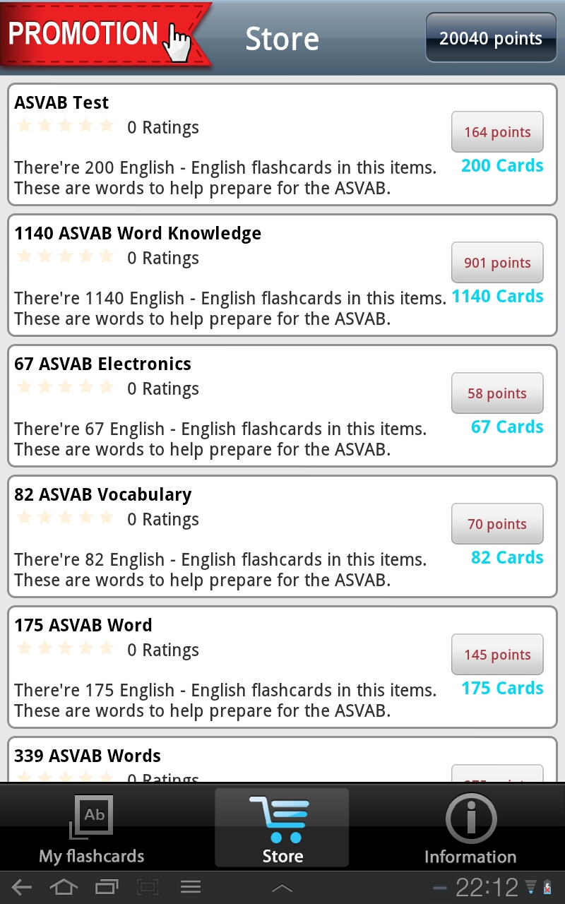New ASVAB Flashcards - App on Amazon Appstore