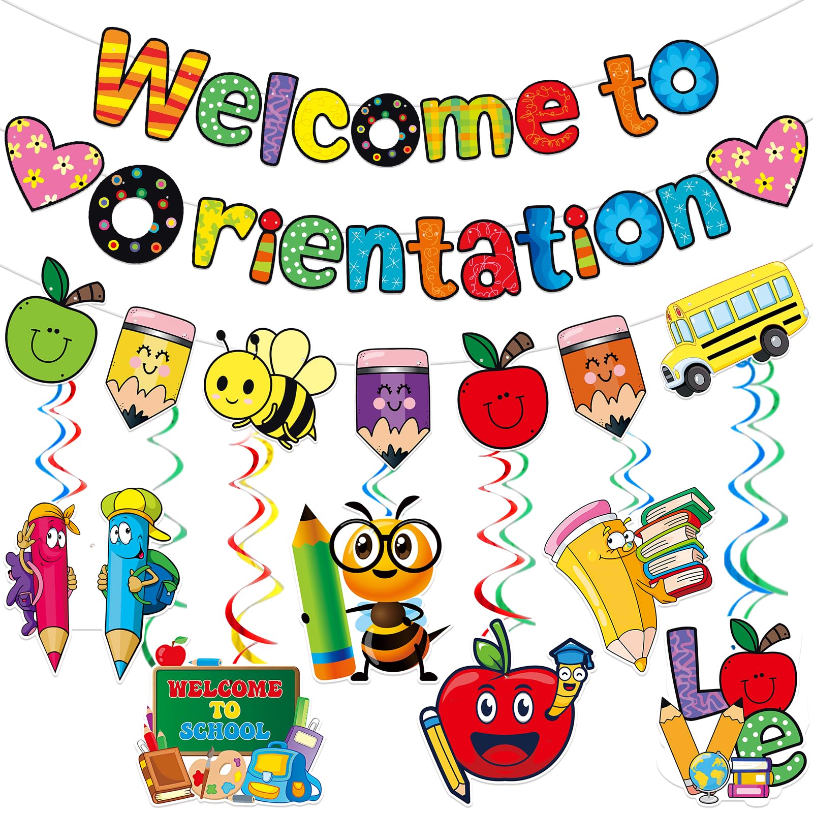 Amazon.com: TTDQ Welcome To Orientation Banner First Day of School ...