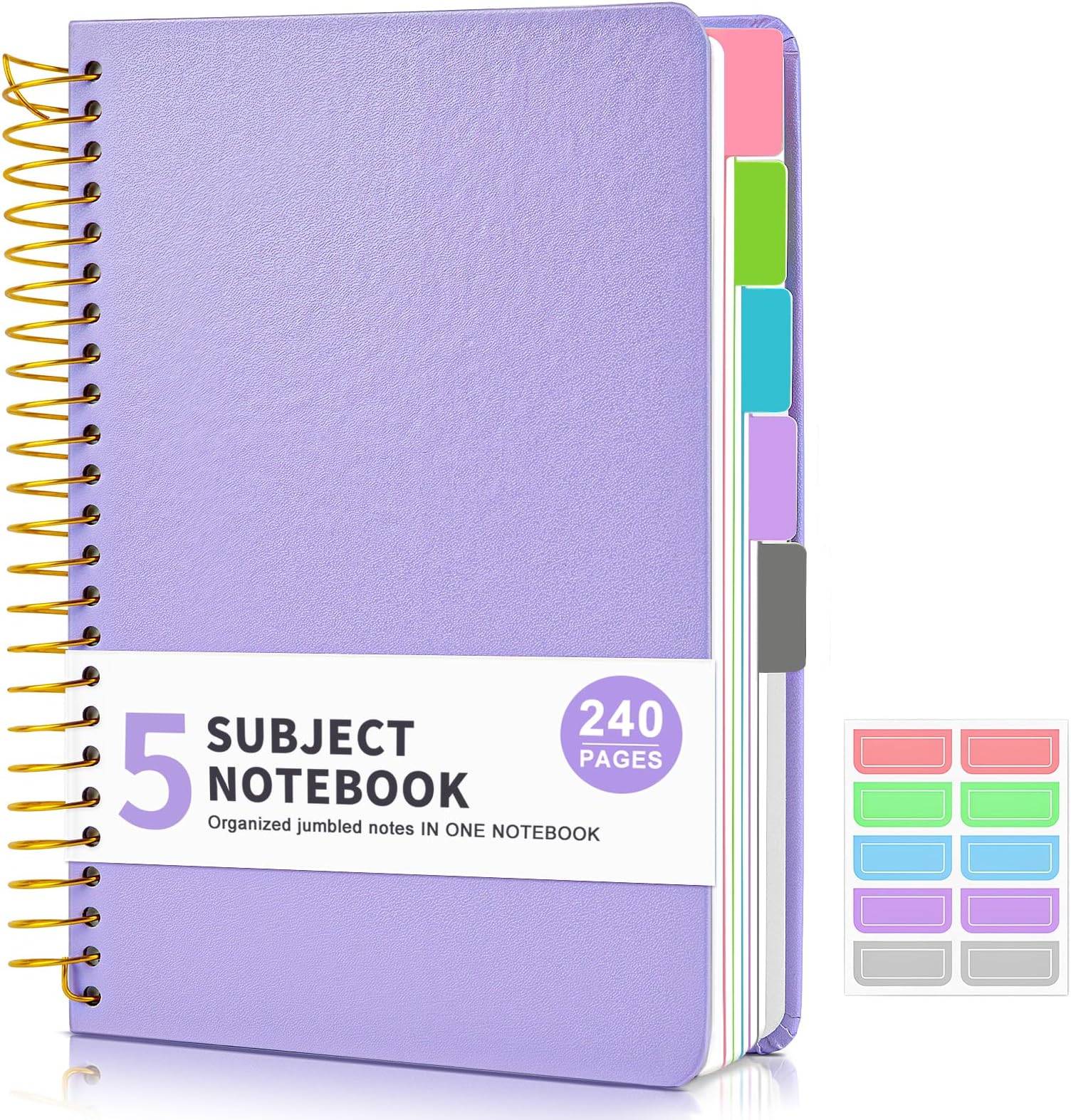 Amazon.com : CAGIE Spiral Notebook 5x7 with Dividers 5 Subject Notebook ...