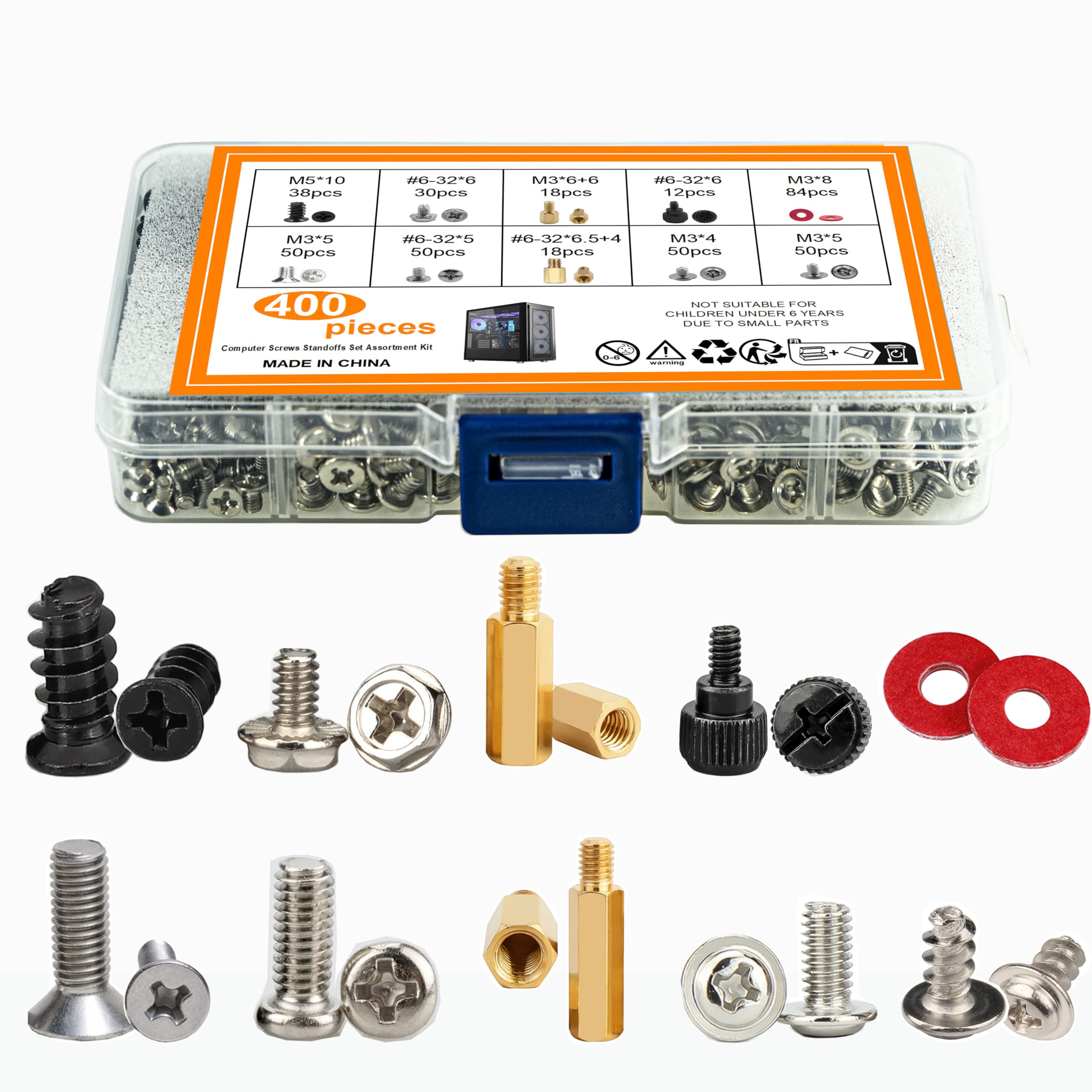 Amazon.com: 400 Pieces Computer Standoffs Spacer Screws Assortment Kit ...