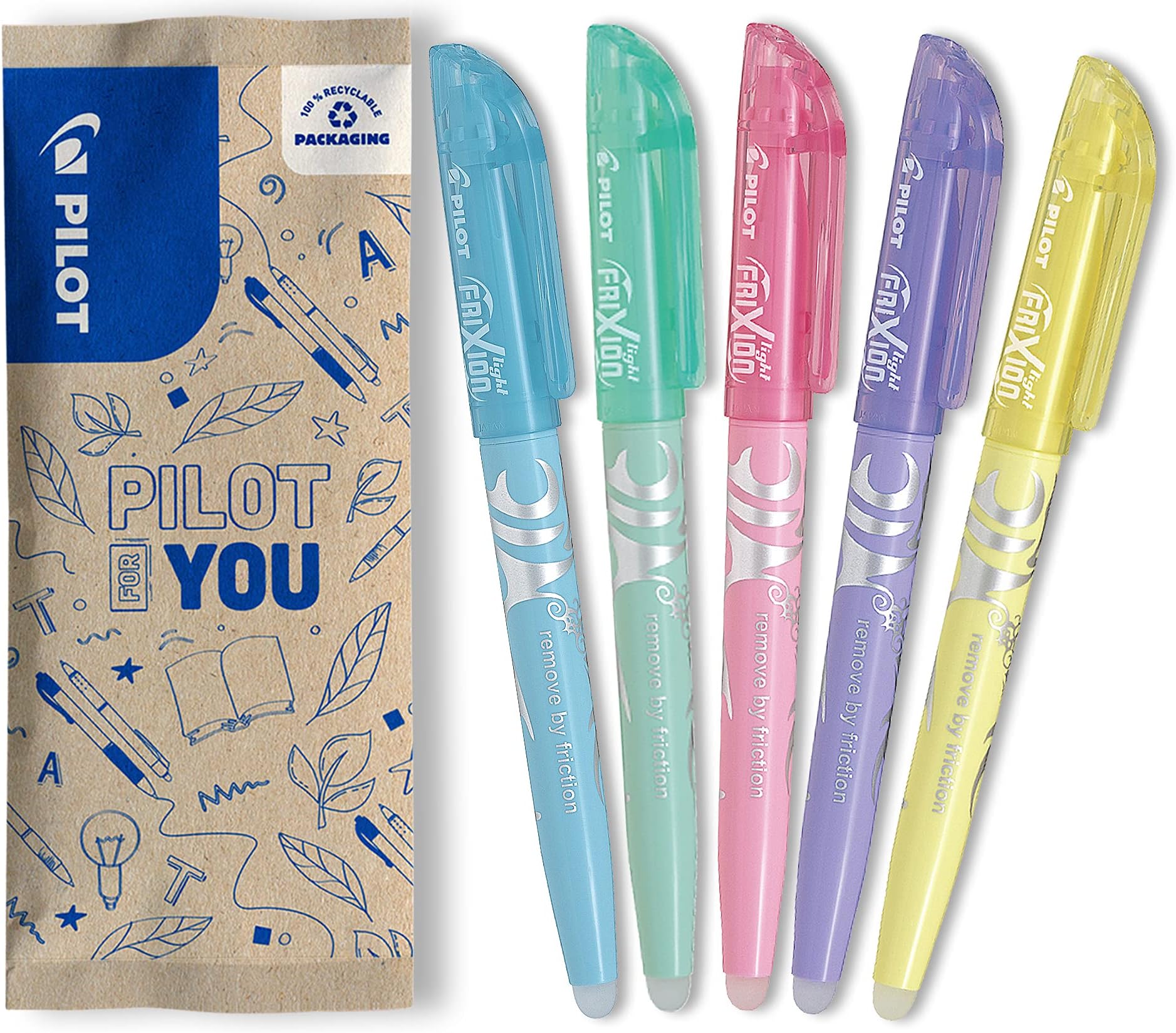 Pilot Frixion Erasable Highlighters Pastels - Blue/Green/Pink/Purple ...