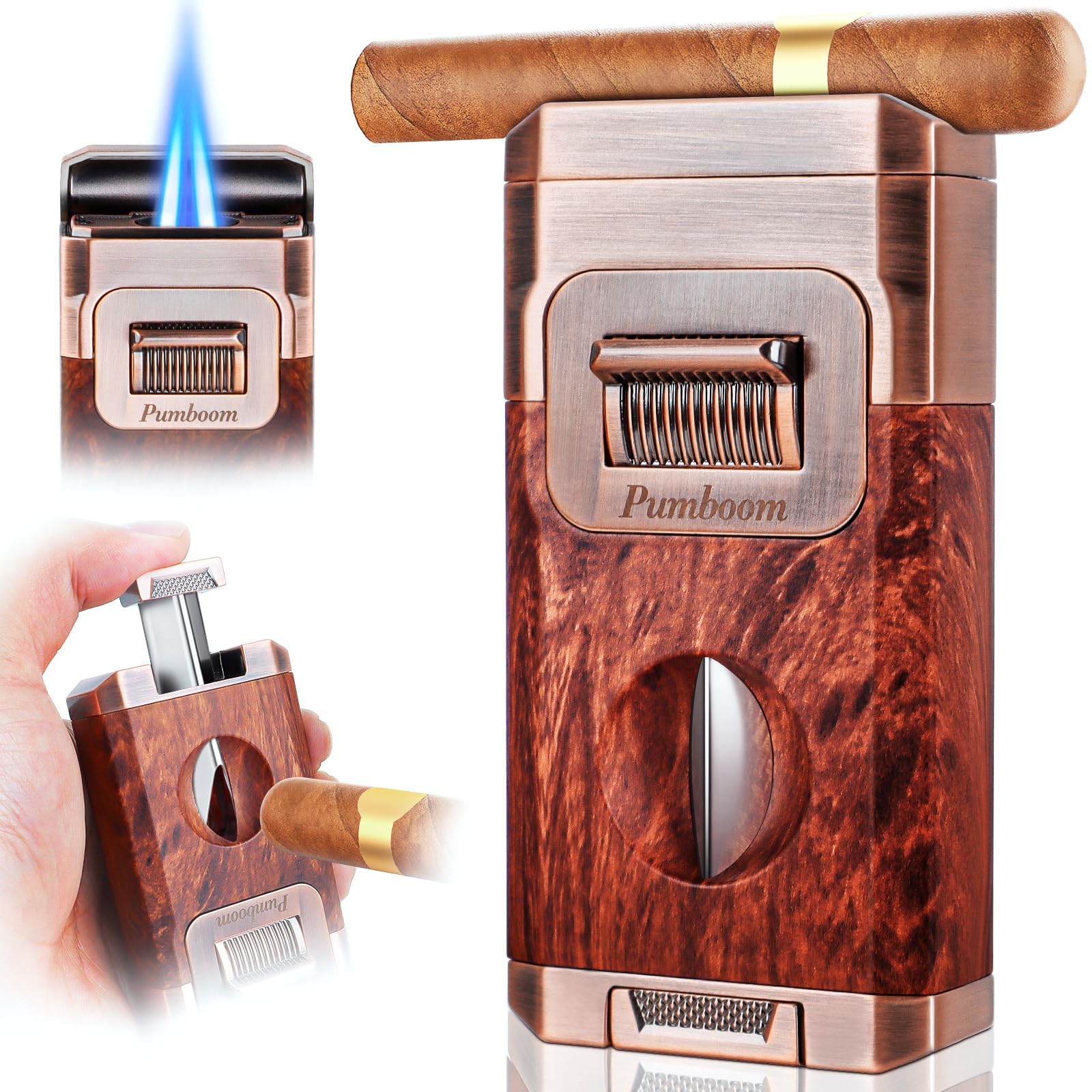 Amazon.com: All-in-One Torch Cigar Lighter with Built-in Cigar Cutter V ...