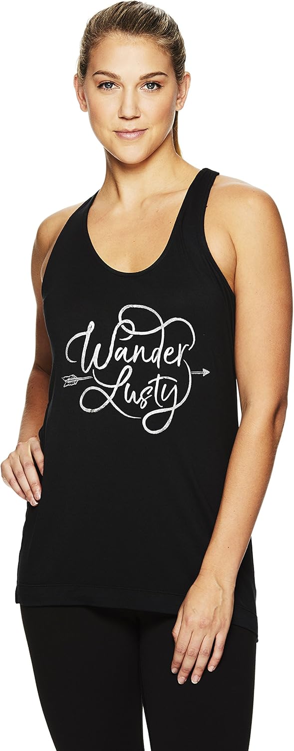 Gaiam Women's Graphic Active Crewneck Tank Top - Yoga Shirt for Women ...