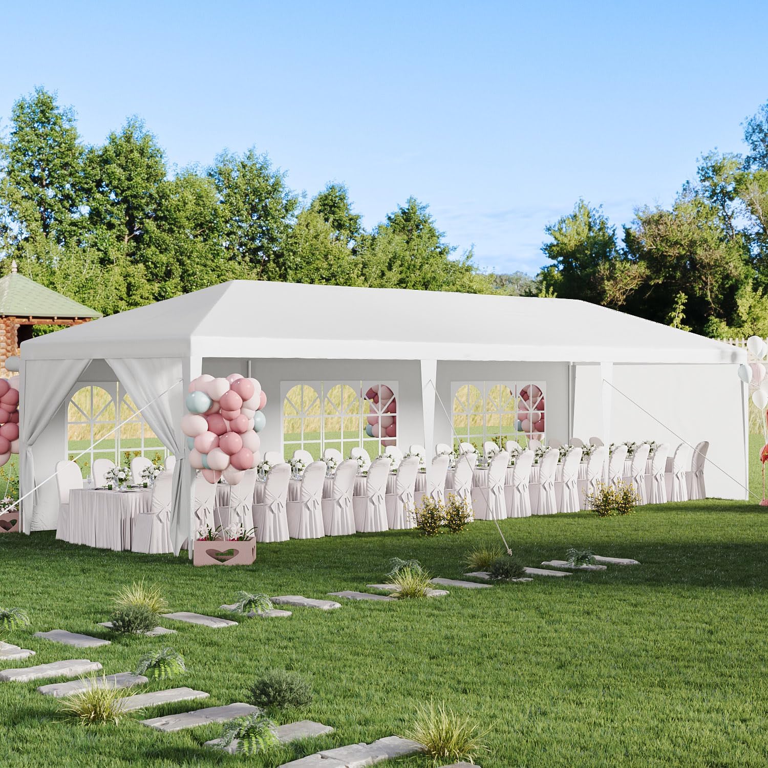 Amazon.com : 10 x 30 Outdoor Canopy Tent, Party Tent with Thickened ...