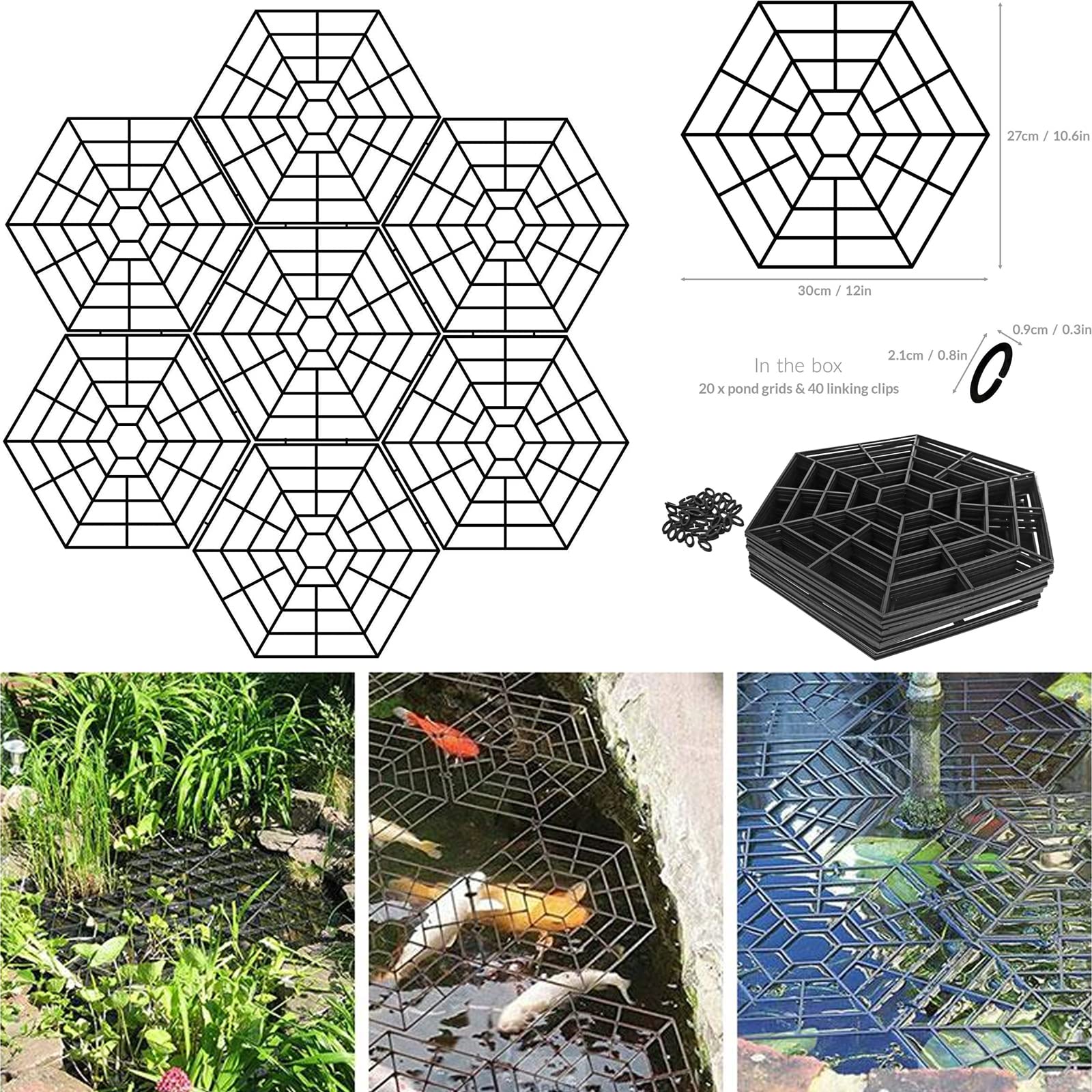 Yorkshire Homeware Interlocking Connectable Pond & Fish Black Guard ...