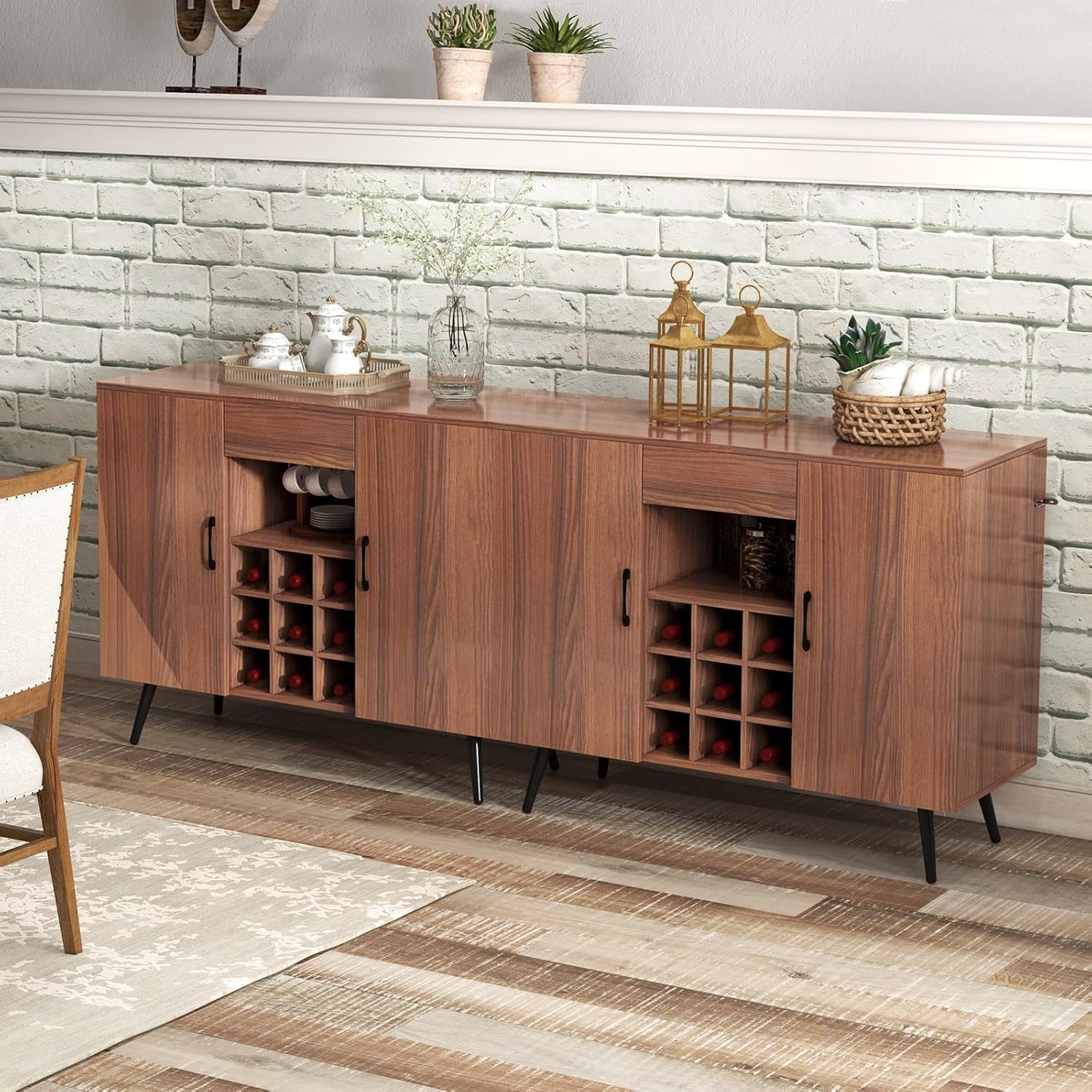 COSTWAY Aparador de buffet, moderno servidor de buffet con estante ...