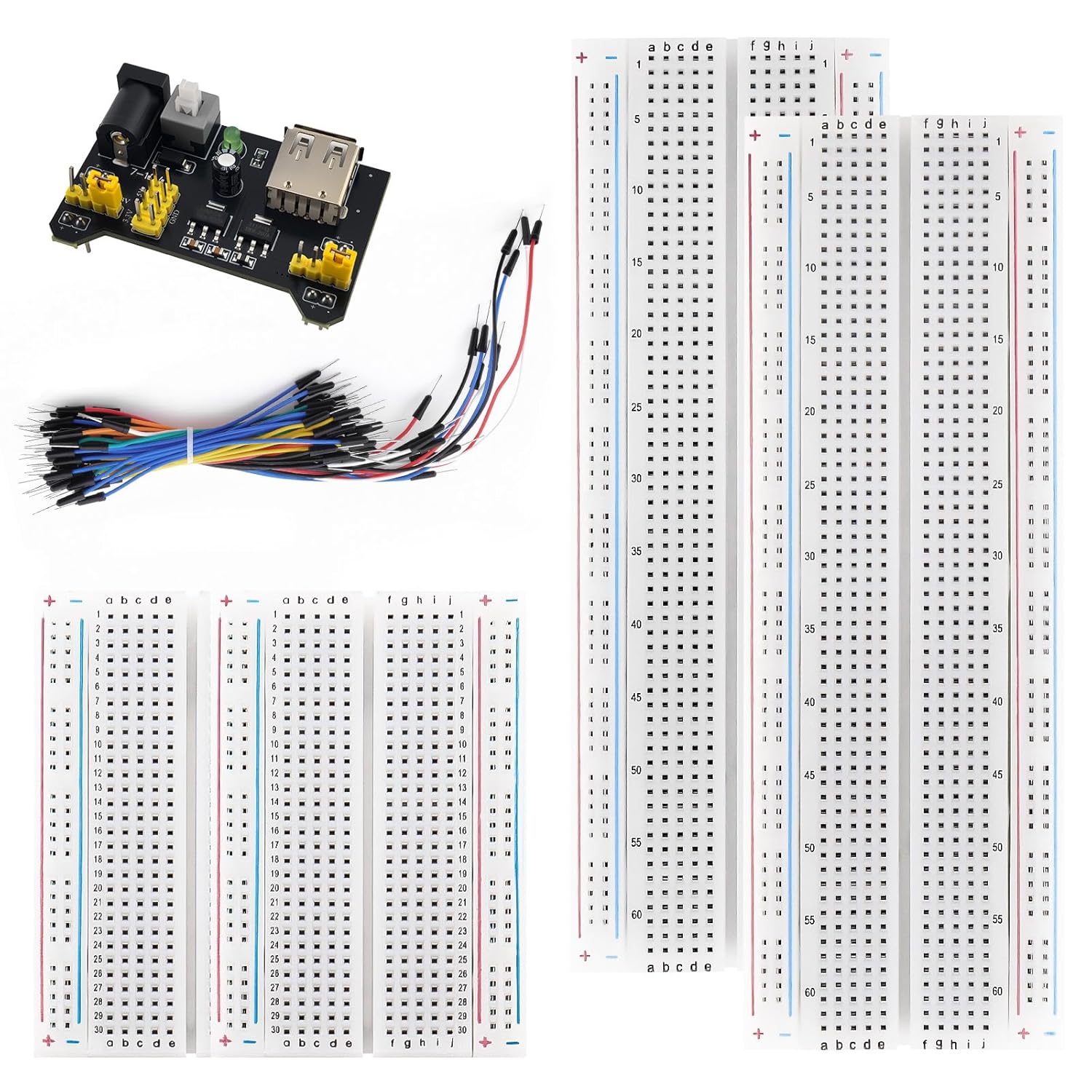 NEHCMEJA Solderless Breadboard Kit, Includes 2 Pcs 830 Tie Point Bread ...
