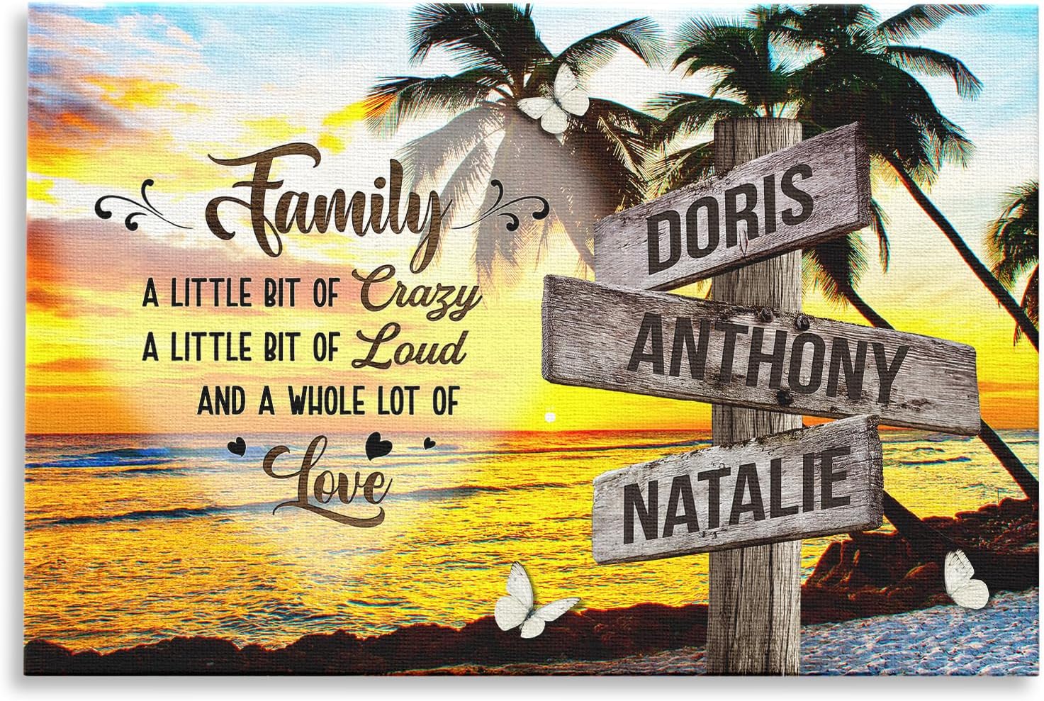 Amazon.com: Dem Canvas Personalized Family Names Canvas, Custom Vintage ...