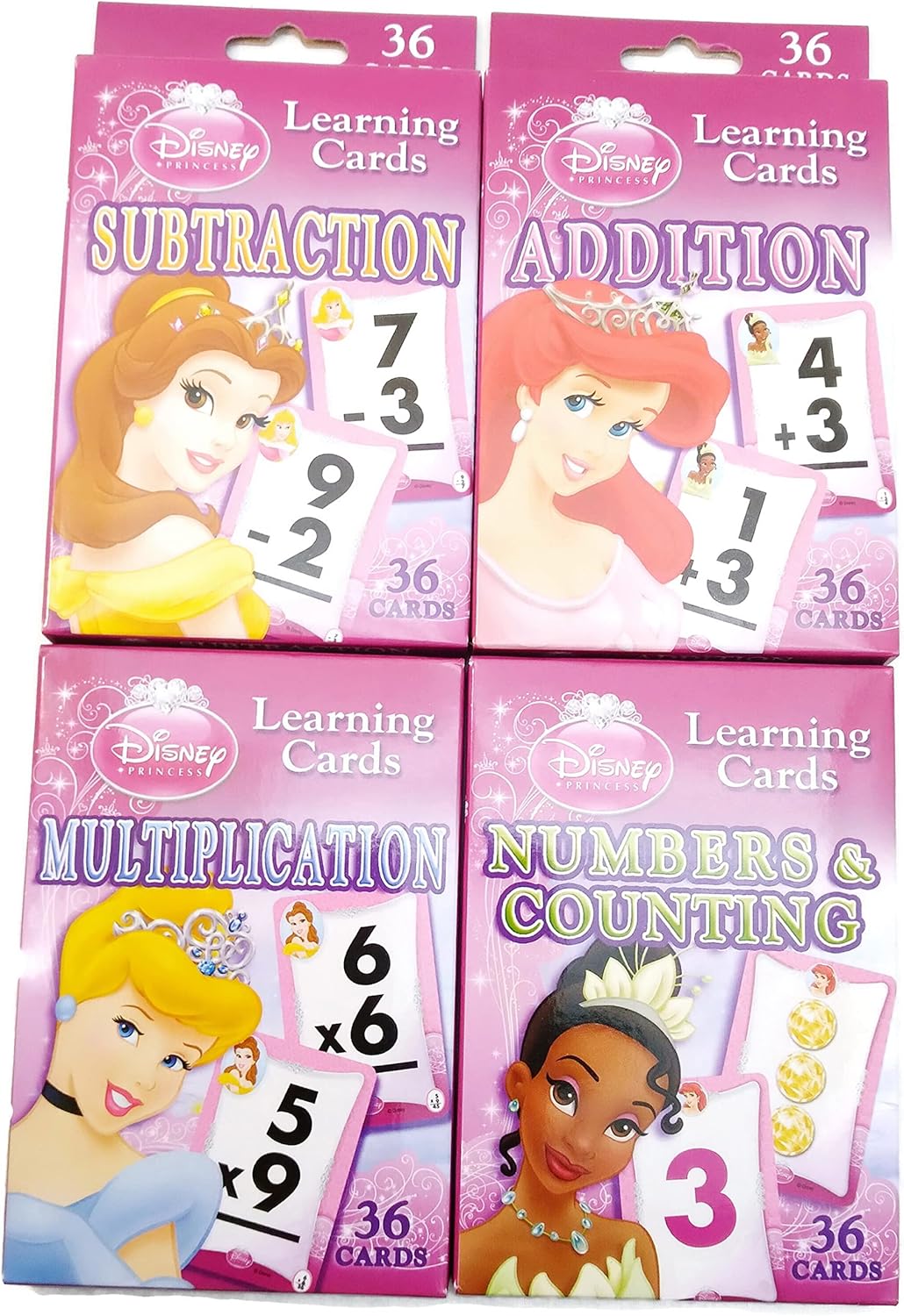 Disney Princess 4 Deck Learning Flash Cards (Numbers,Addition ...