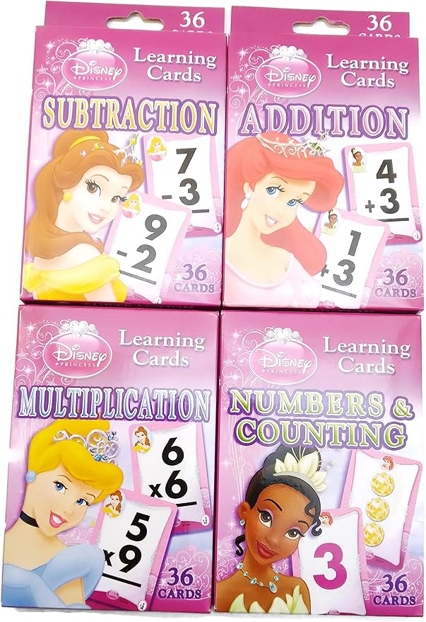 Amazon.com: Disney Princess 4 Deck Learning Flash Cards (Numbers ...