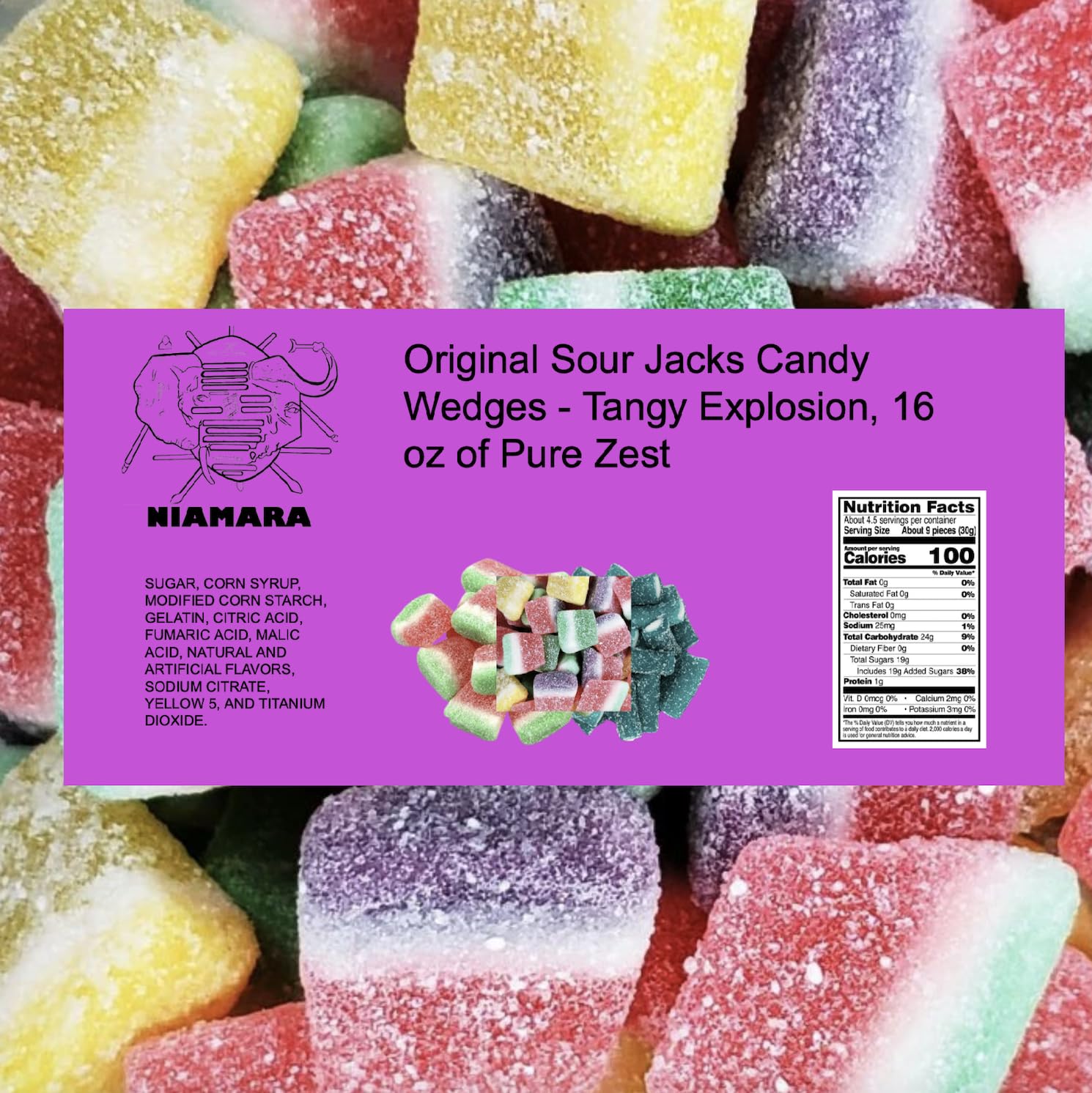 Amazon.com : Sour Jacks Original Wedges - 16 oz Bag, Explosive Sour ...