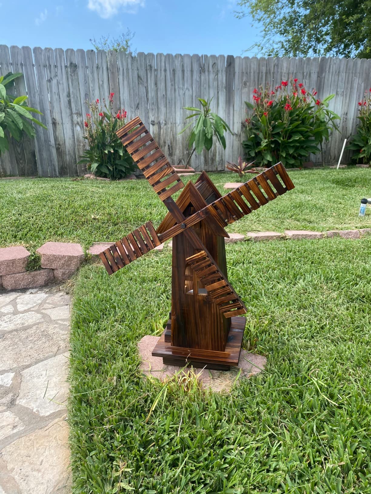 Amazon.com : Westcharm Wooden Dutch Windmill Backyard Decorations ...
