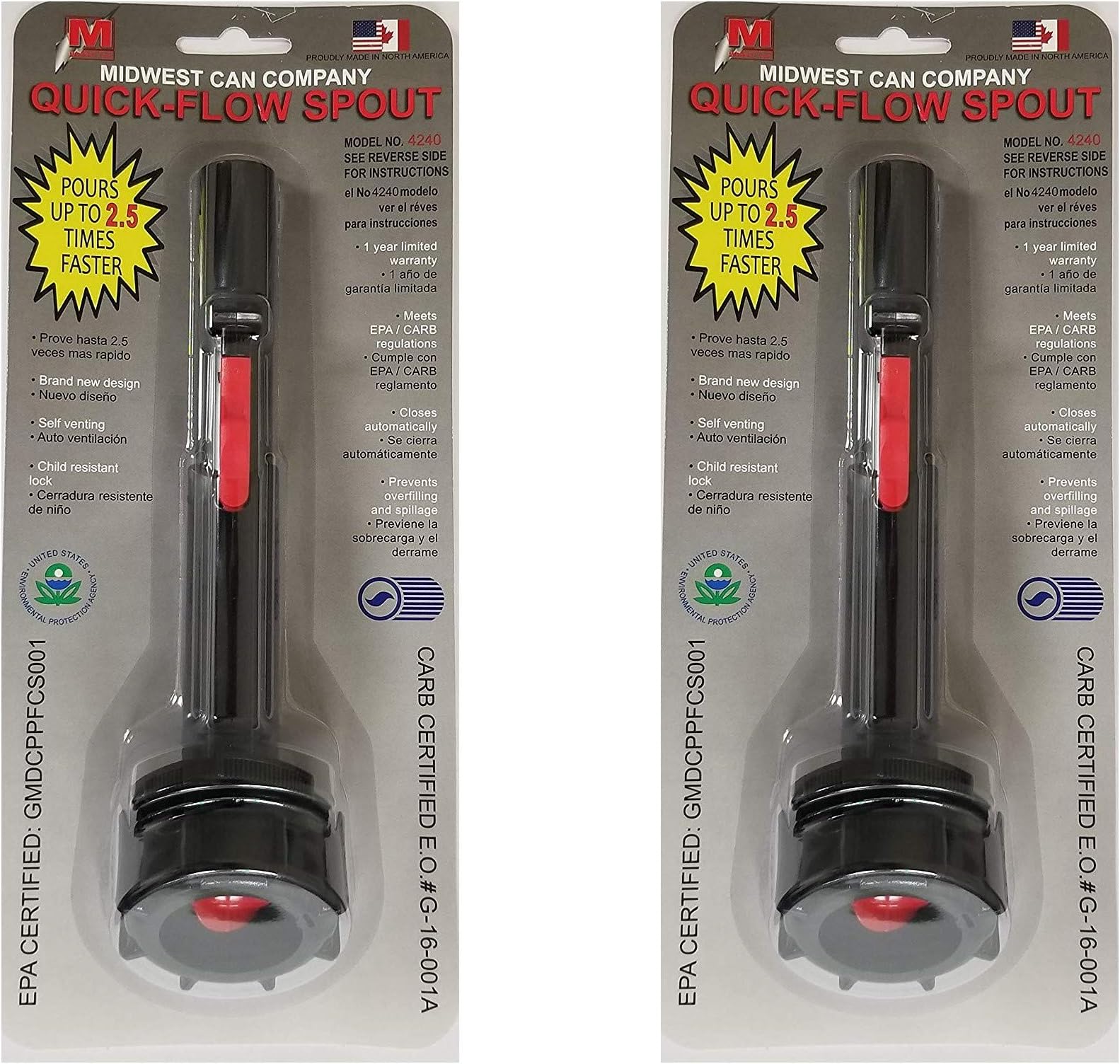 Amazon.com: Midwest Can 5-Gal Metal Gas Can w/Spout (2 Pack) : Automotive