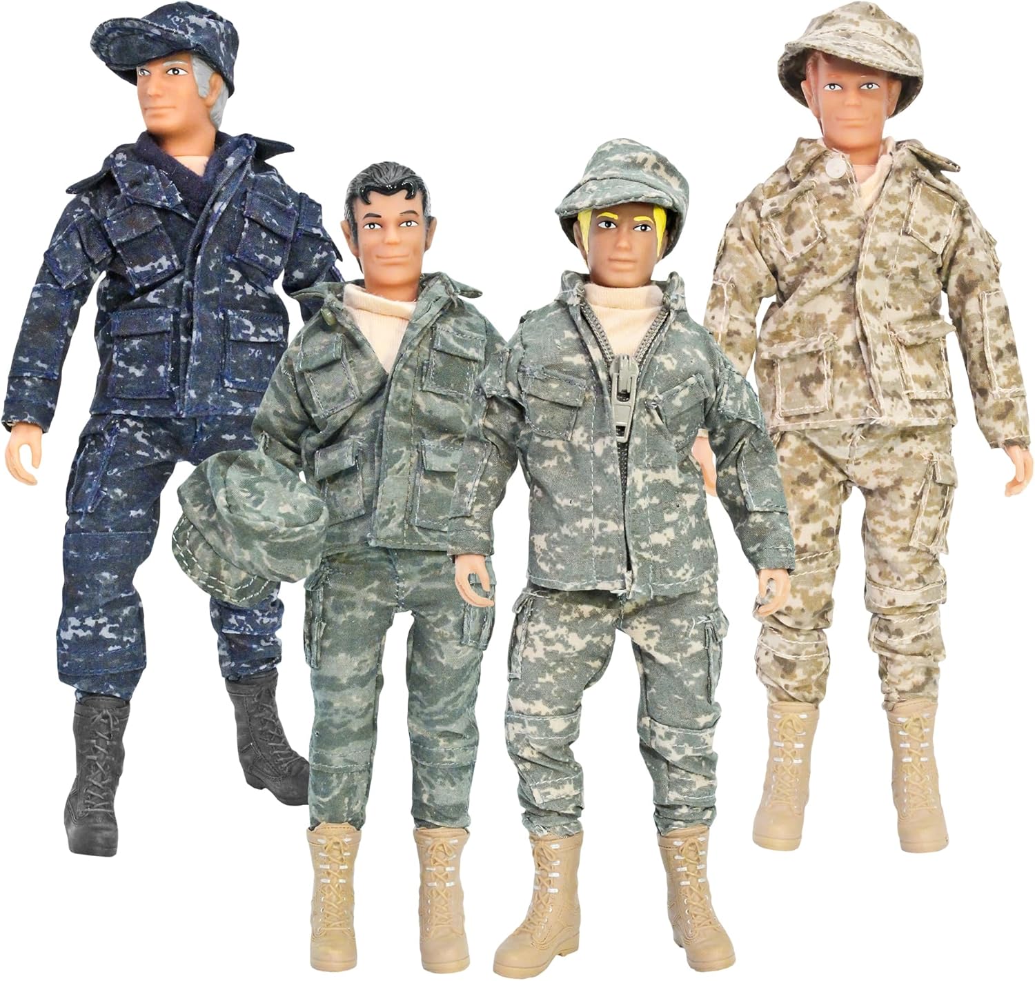 Amazon.com: Set of Four 8 Inch Military Action Figures : Toys & Games