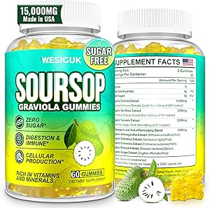 Amazon.com: Soursop Graviola Gummies, Max Strength Soursop Leaves ...