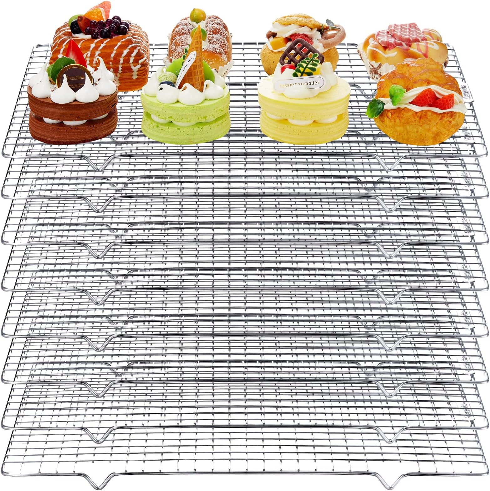 Amazon.com: meekoo 8 Pieces Cooling Rack for Baking Cookie Cooling Wire ...