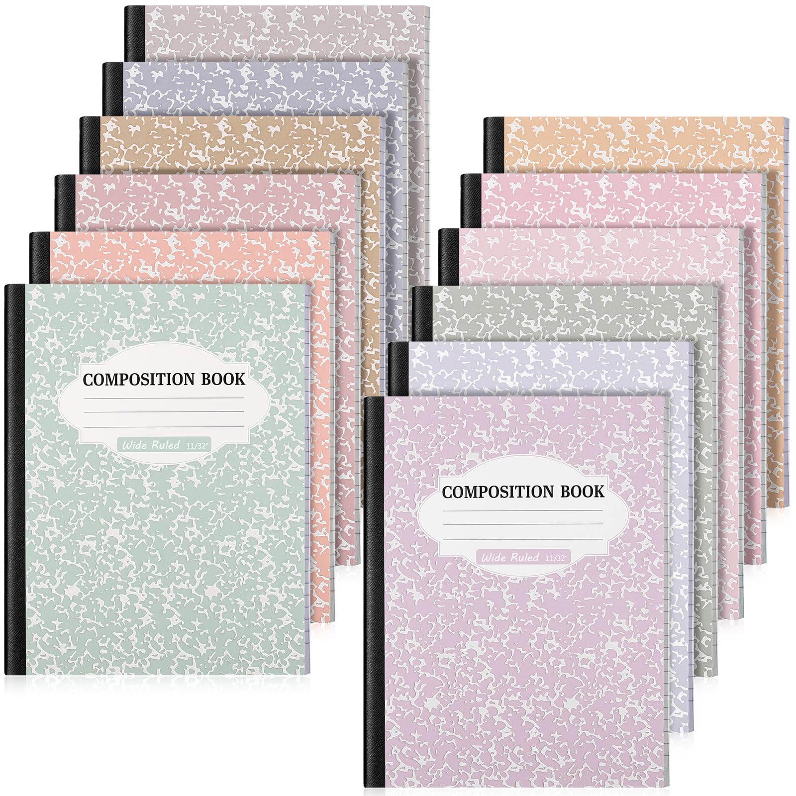 Amazon.com : Colarr 12 Pack Wide Ruled Composition Notebook 9.75 x 7.5 ...