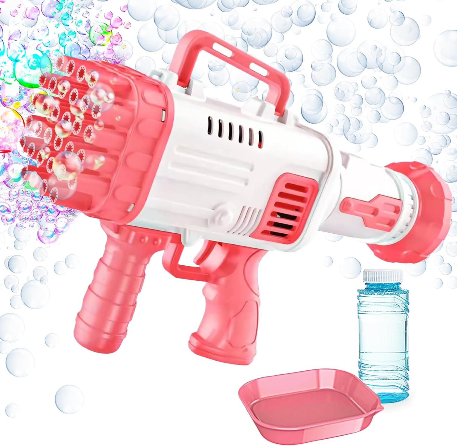 Amazon.com: Bubble Machine Gun, Pink Bubble Gun with Bubble Solution ...