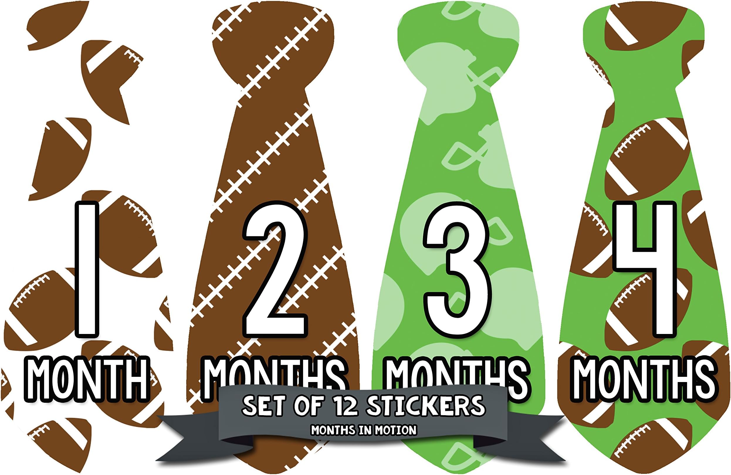 Amazon.com: Months In Motion Monthly Baby Tie Stickers - Boy Month ...