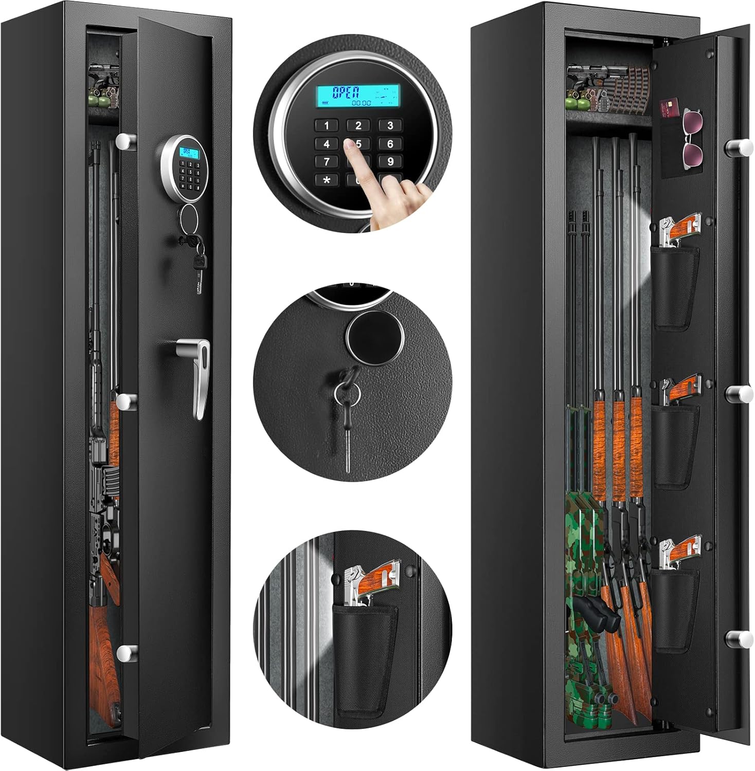 Amazon.com: [Improved] 3-5 Gun Safe Rifle, 51" Tall Fireproof Gun Safes ...