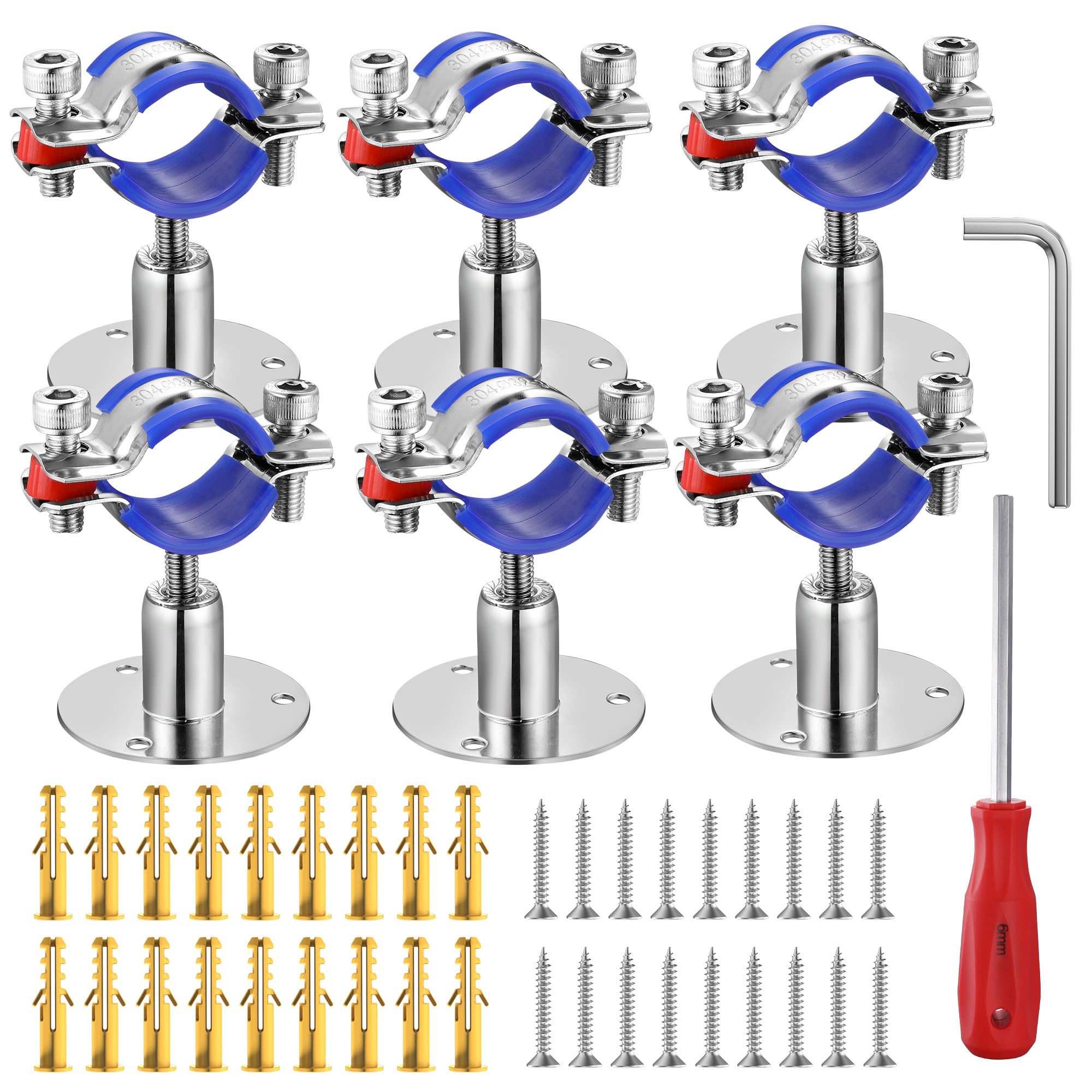 Snapklik.com : WYSIWYKA 6PCS 304 Stainless Steel Wall Mount Ceiling ...