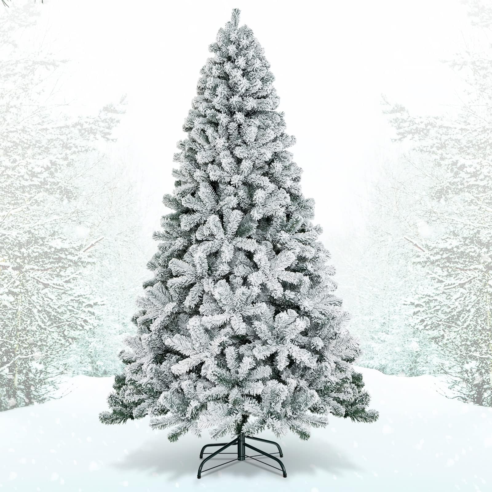 GYMAX 6FT/7FT/7.5FT Christmas Tree, Full-bodied Artificial Tree with ...
