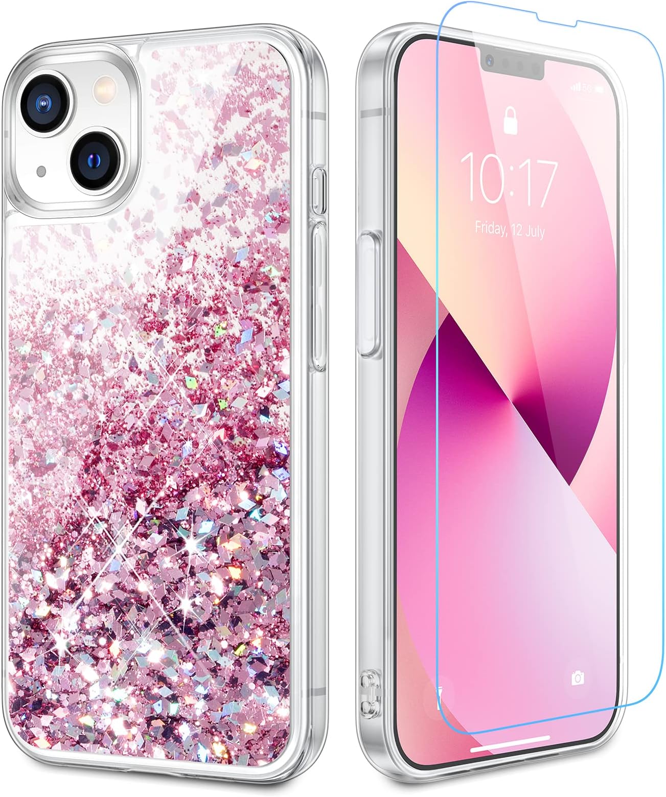 Amazon.com: Qokey for iPhone 13 Mini Case 5.4", Clear Fashion Luxury ...