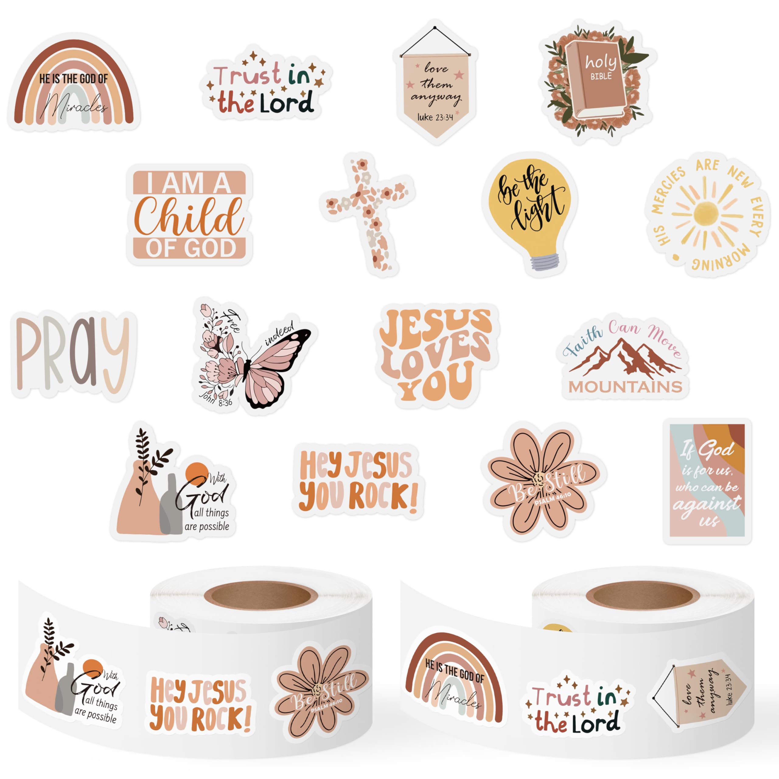 Buy Haooryx1000pcs Boho Style Religious Sticker Rolls, 16 Designs ...