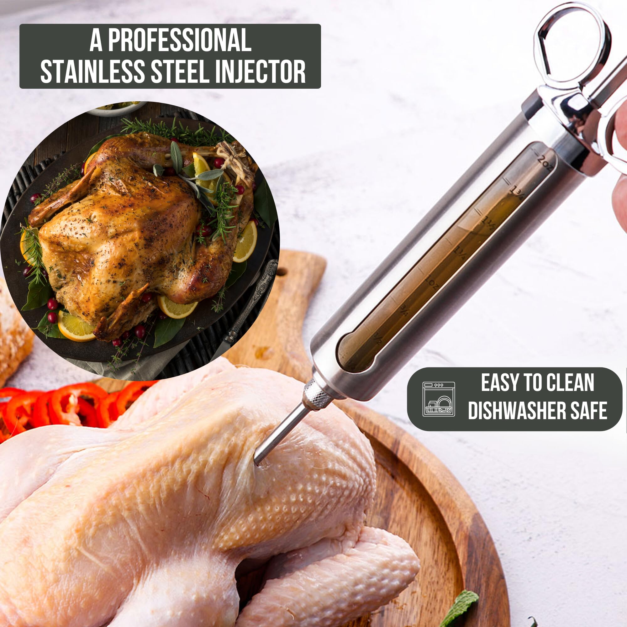 Snapklik.com : Professional Meat Injector Syringe Kit For Smoking ...