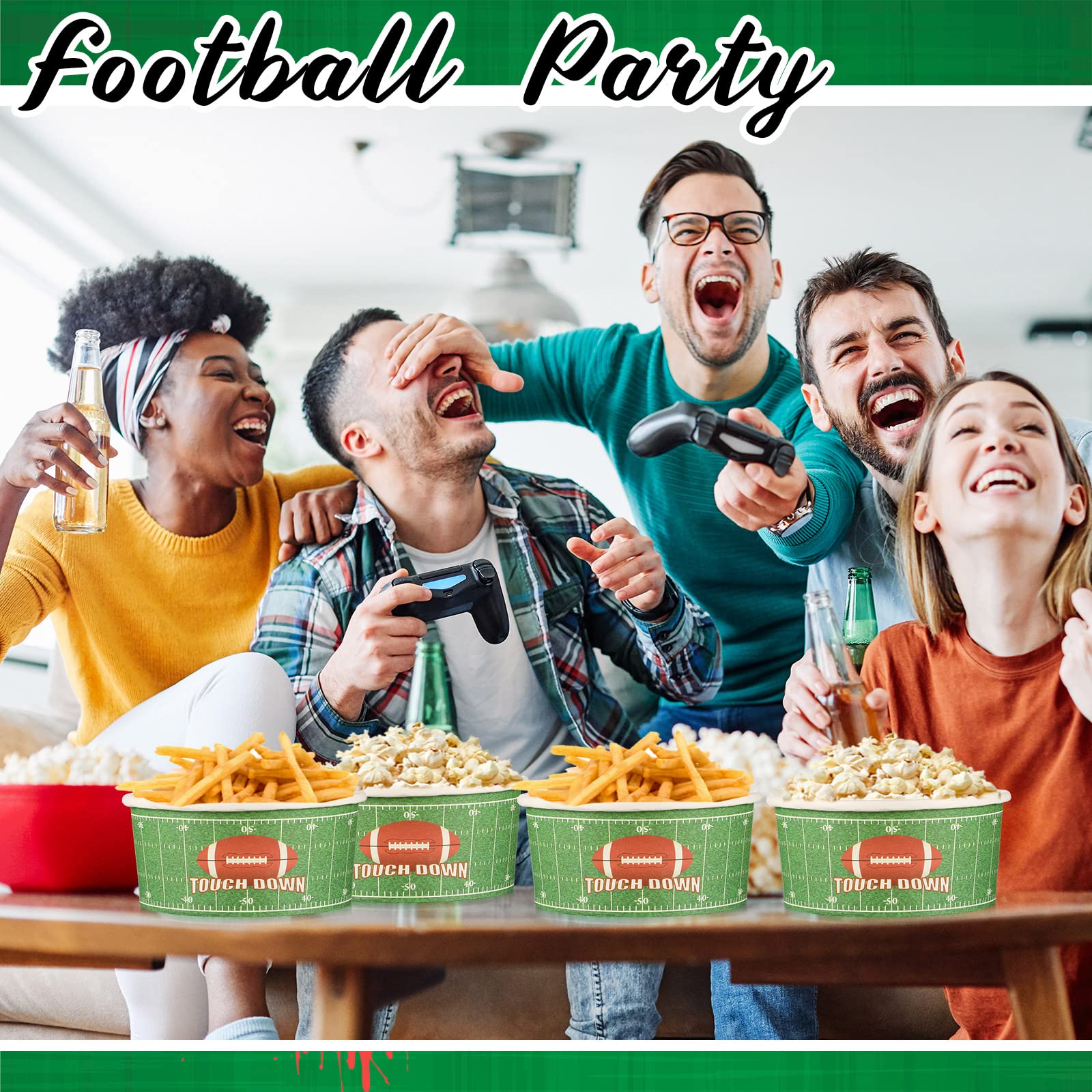 Football Snack Bowl Soup Cup 9 oz Ice Cream Bowls Football Serving ...