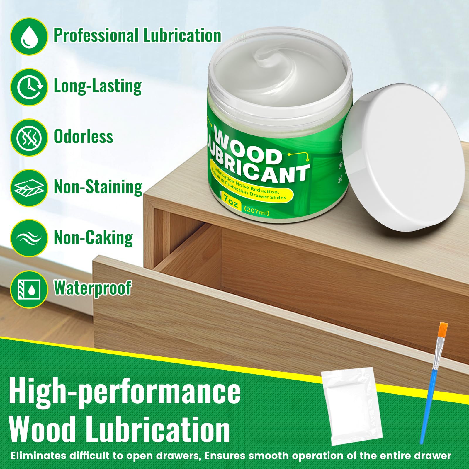 Snapklik.com : Wood Lubricant, 7OZ Drawer Wax Wood Lubricant Multi ...