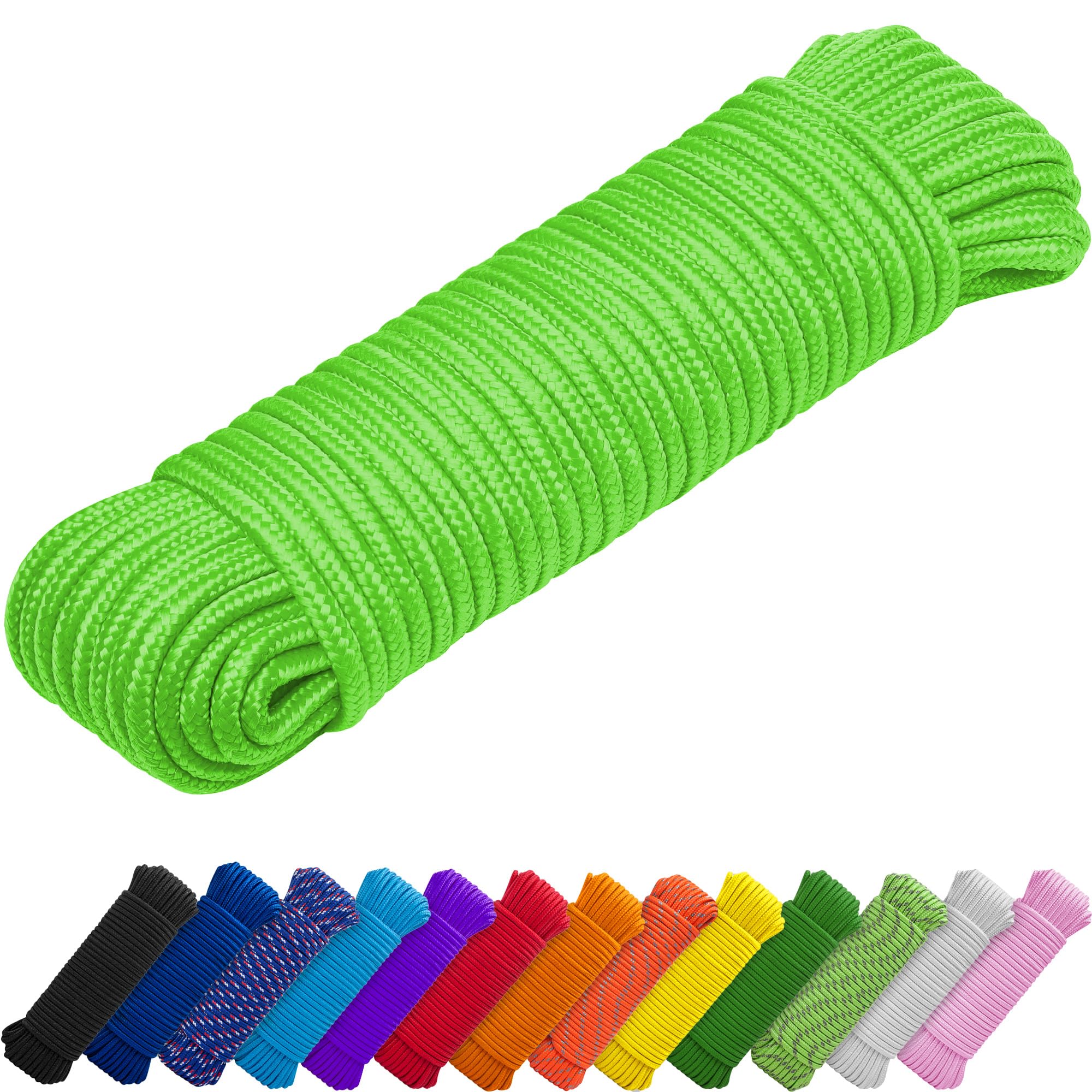 Amazon.com: TECEUM Rope – 90 Feet x 3/8 Inch (10mm) – Neon Green ...