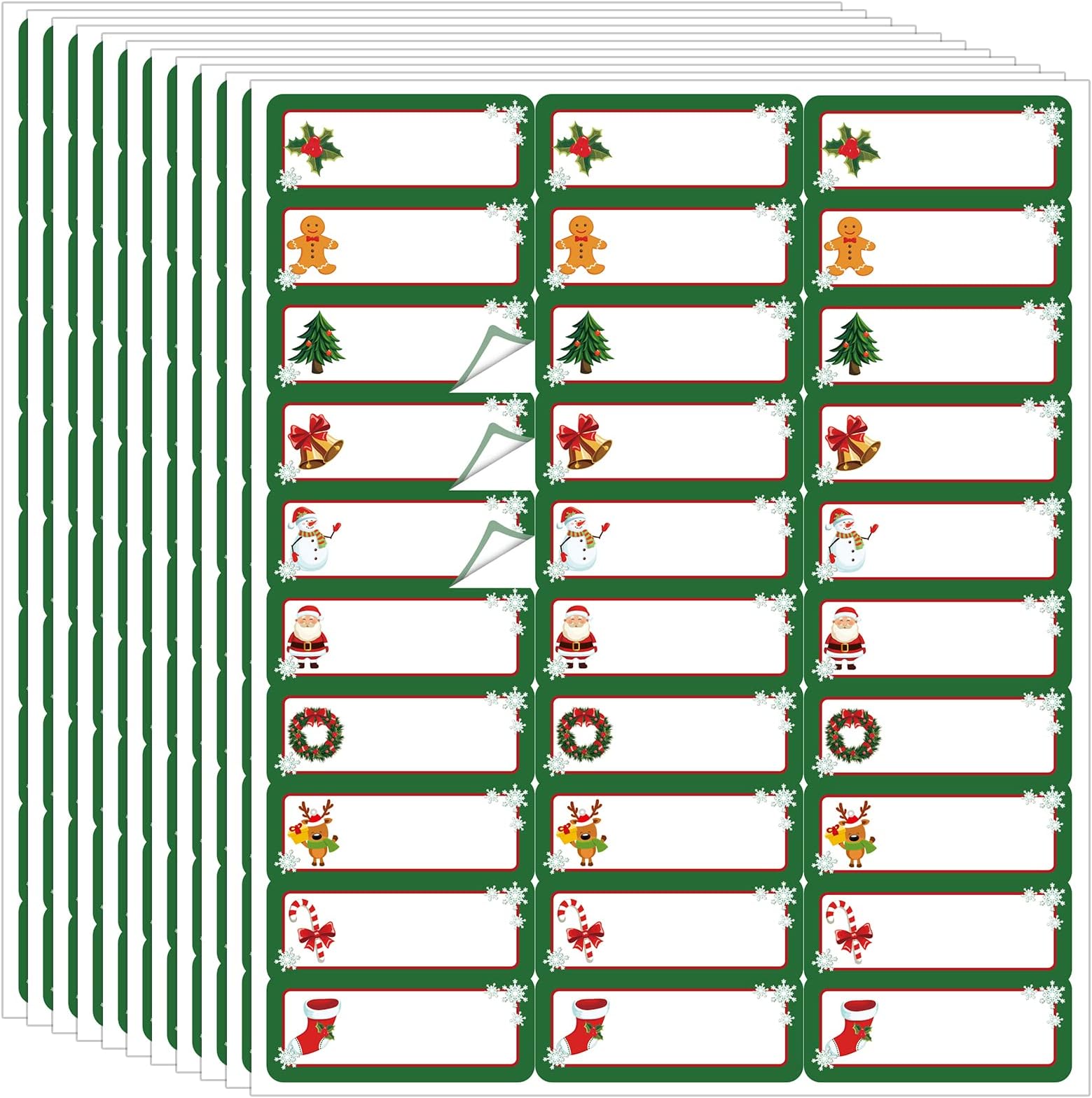 Amazon.com : 750 Pcs Christmas Address Labels 1 x 2.625 Inch Mailing ...