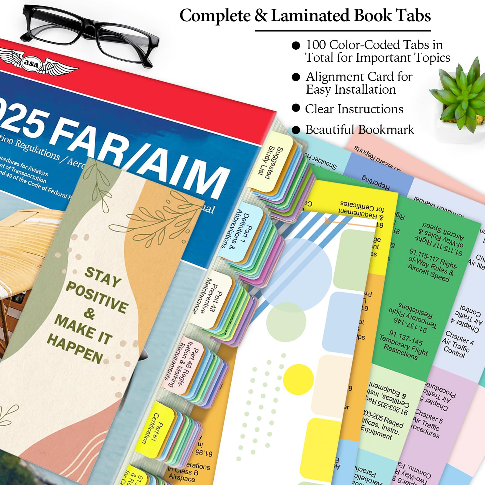 Laminated Navigation Tabs 2025 FAR/AIM Index Tabs - Color-Coded ...