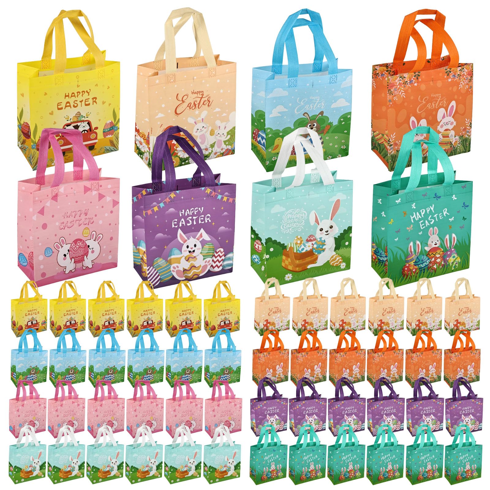 Amazon.com: Maetrin 48pcs Easter Bags with Handles, Small Easter Gift ...