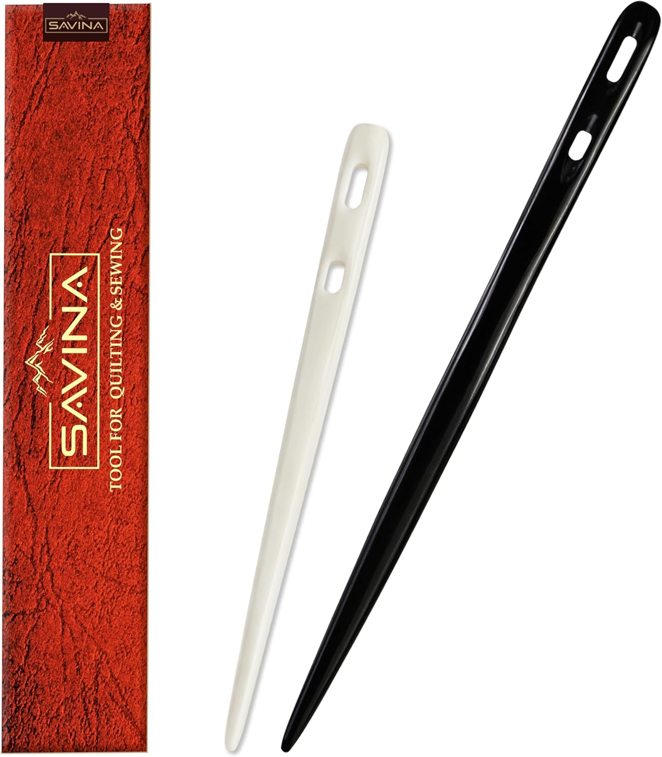 Amazon.com: Savina Set 2 Nalbinding Needle Bone & Horn with Large Two-Eyed. Handmade Binding ...