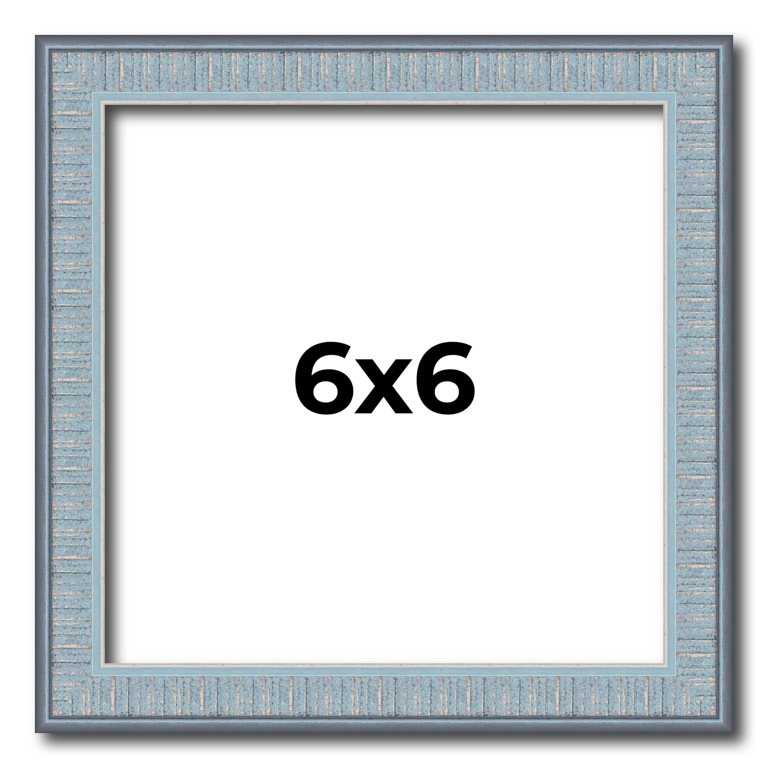 Amazon.com: 6x6 Frame Blue Scuffed Farm Board Solid Wood Picture Frame ...