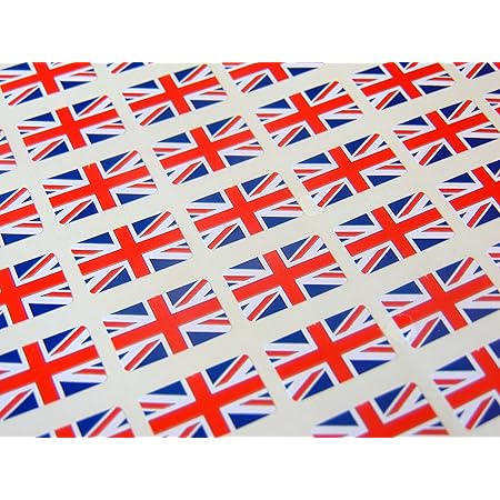 Pack of 64, 20x12mm, Union Jack British Self-Stick GB Flag Labels Great ...