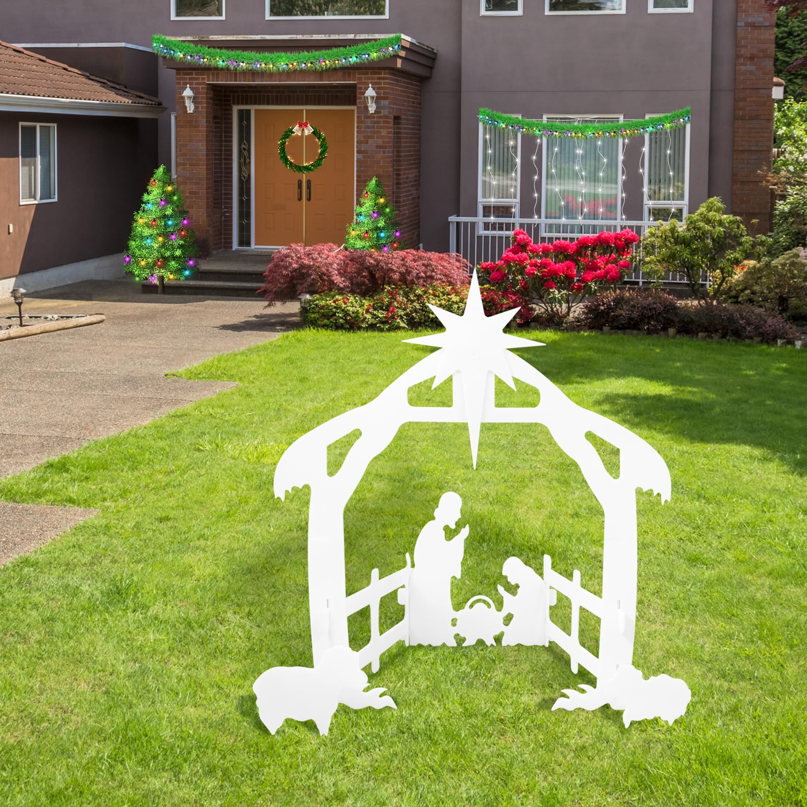 Amazon.com: Christmas Yard Signs Outdoor Nativity Scene - Weatherproof ...